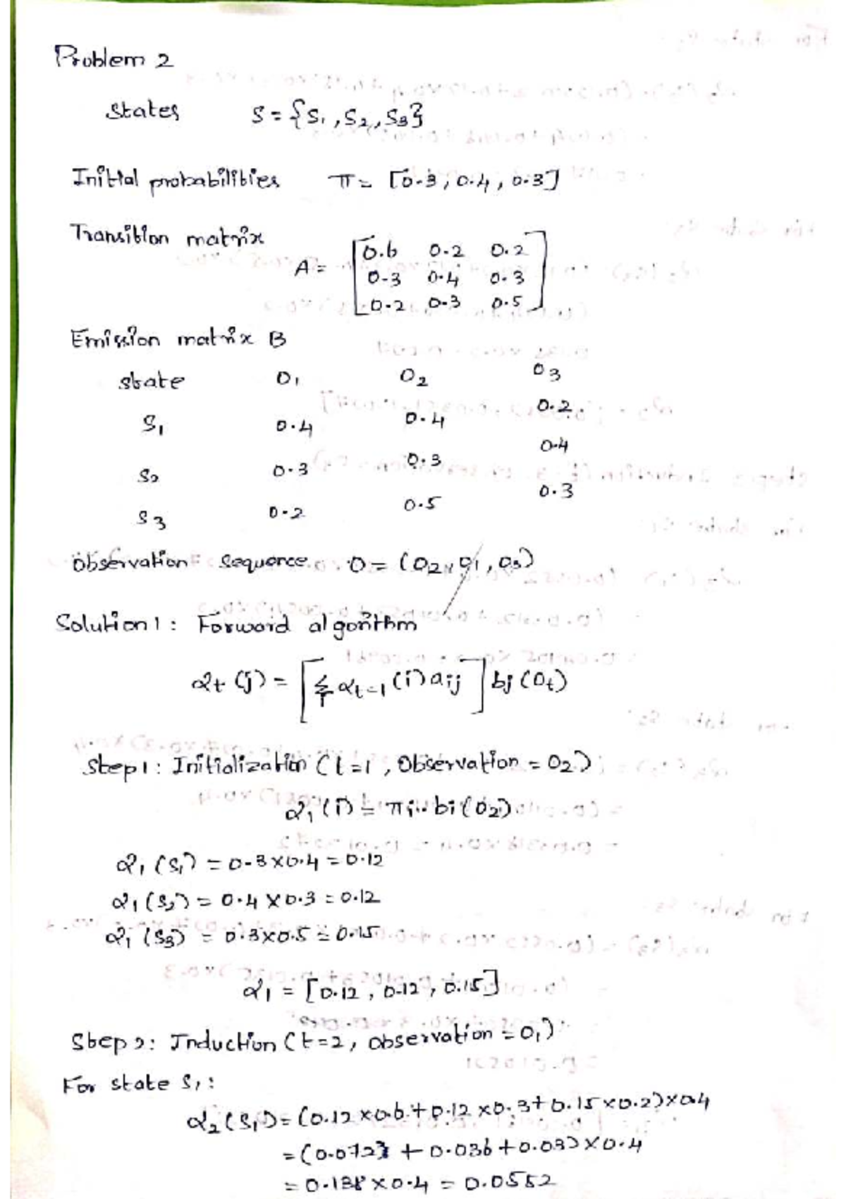HMM Evaluation Problem (3-3): Forward Algorithm Solution Steps - Studocu