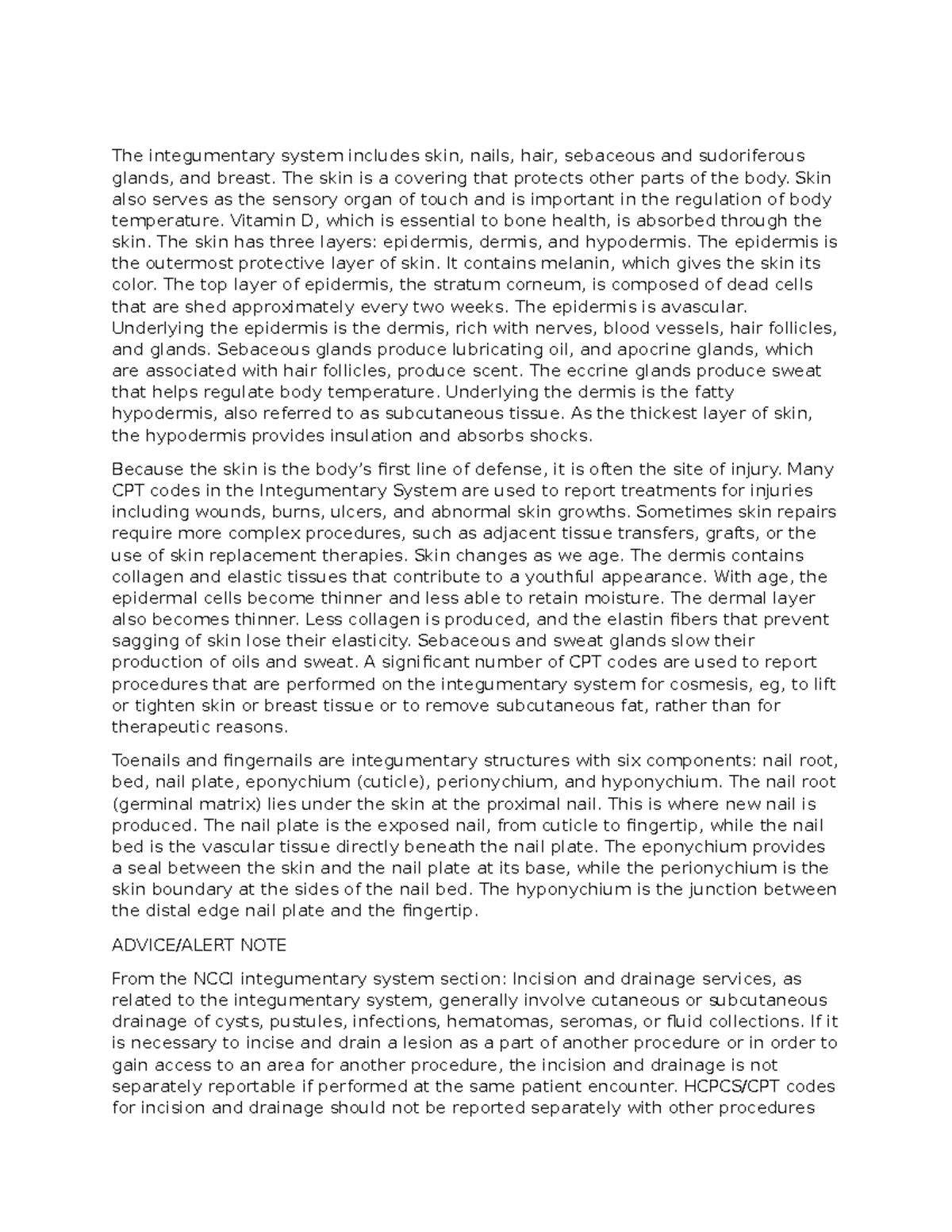 Integumentary System Overview: Structure, Function, and CPT Coding ...