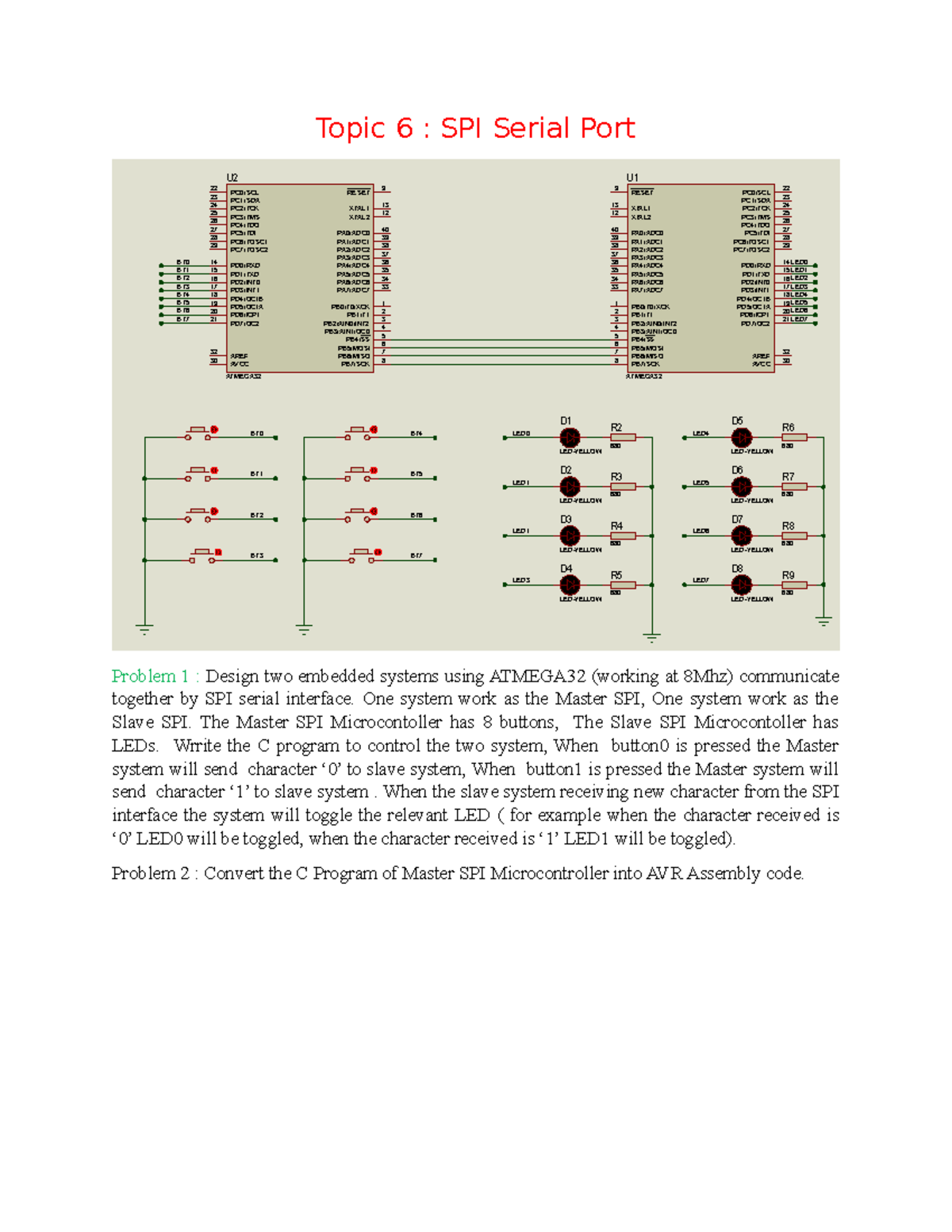 Final Exam Topic 6 Example Questions SPI - Topic 6 : SPI Serial Port BT ...