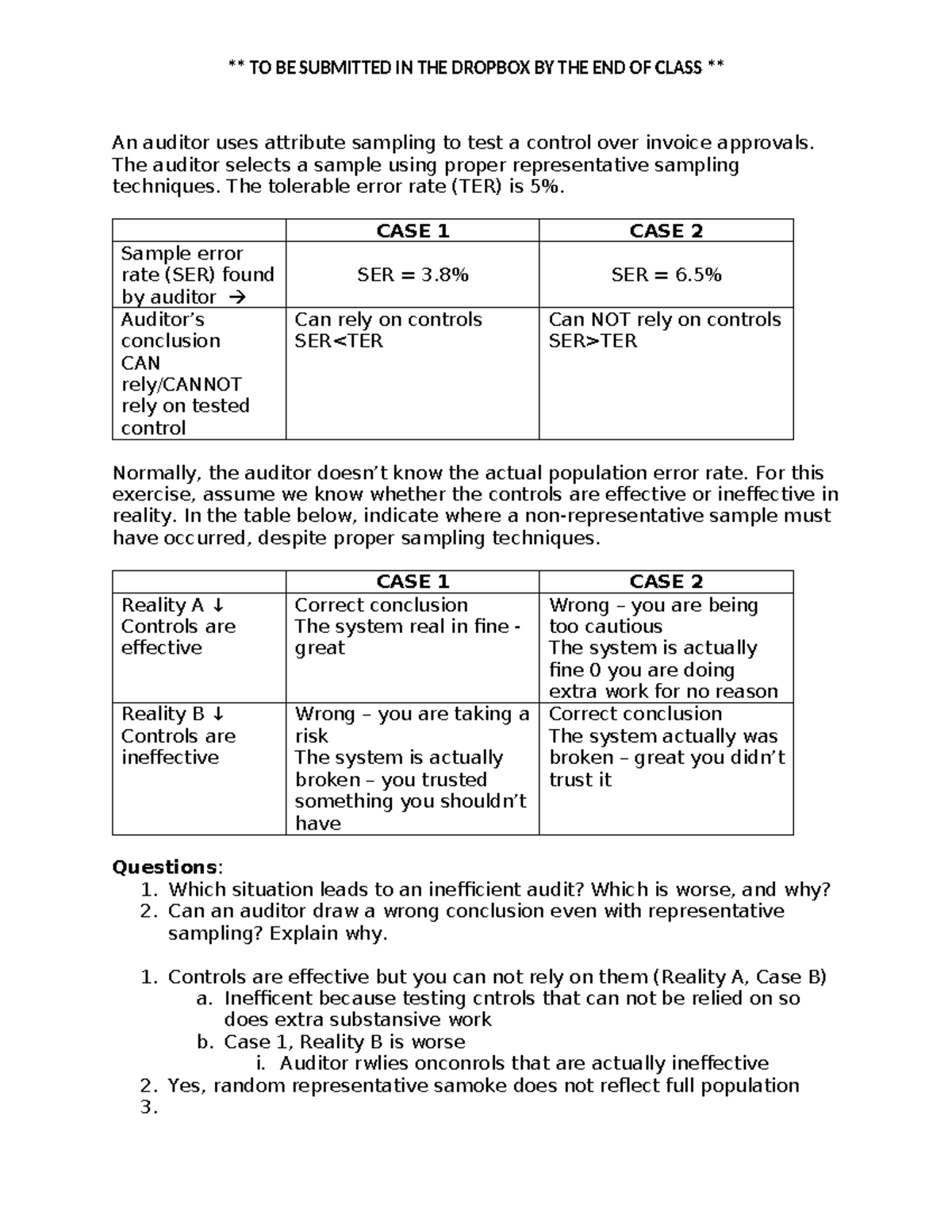 11-Sampling-3: Attribute Sampling in Audit Controls Analysis - Studocu