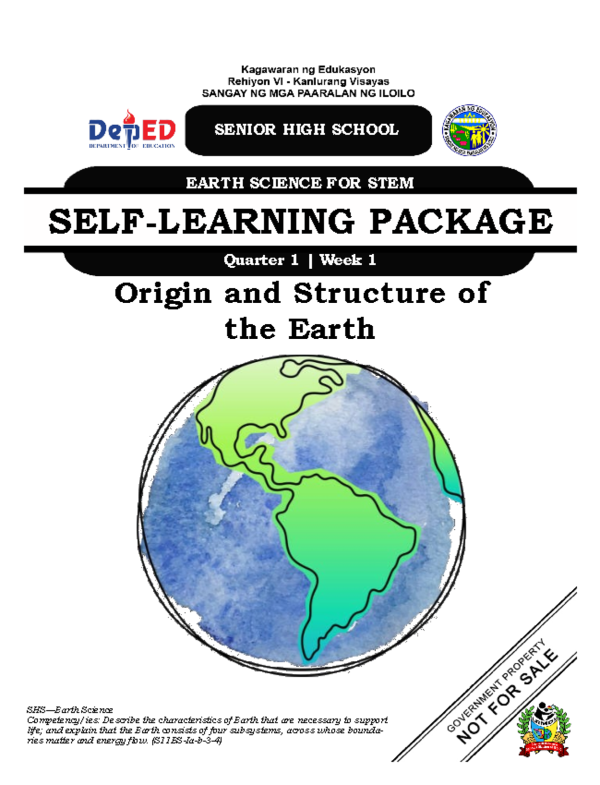 CORE ES STEM Q1W1 - Self-Learning Package on Earth's Structure and ...