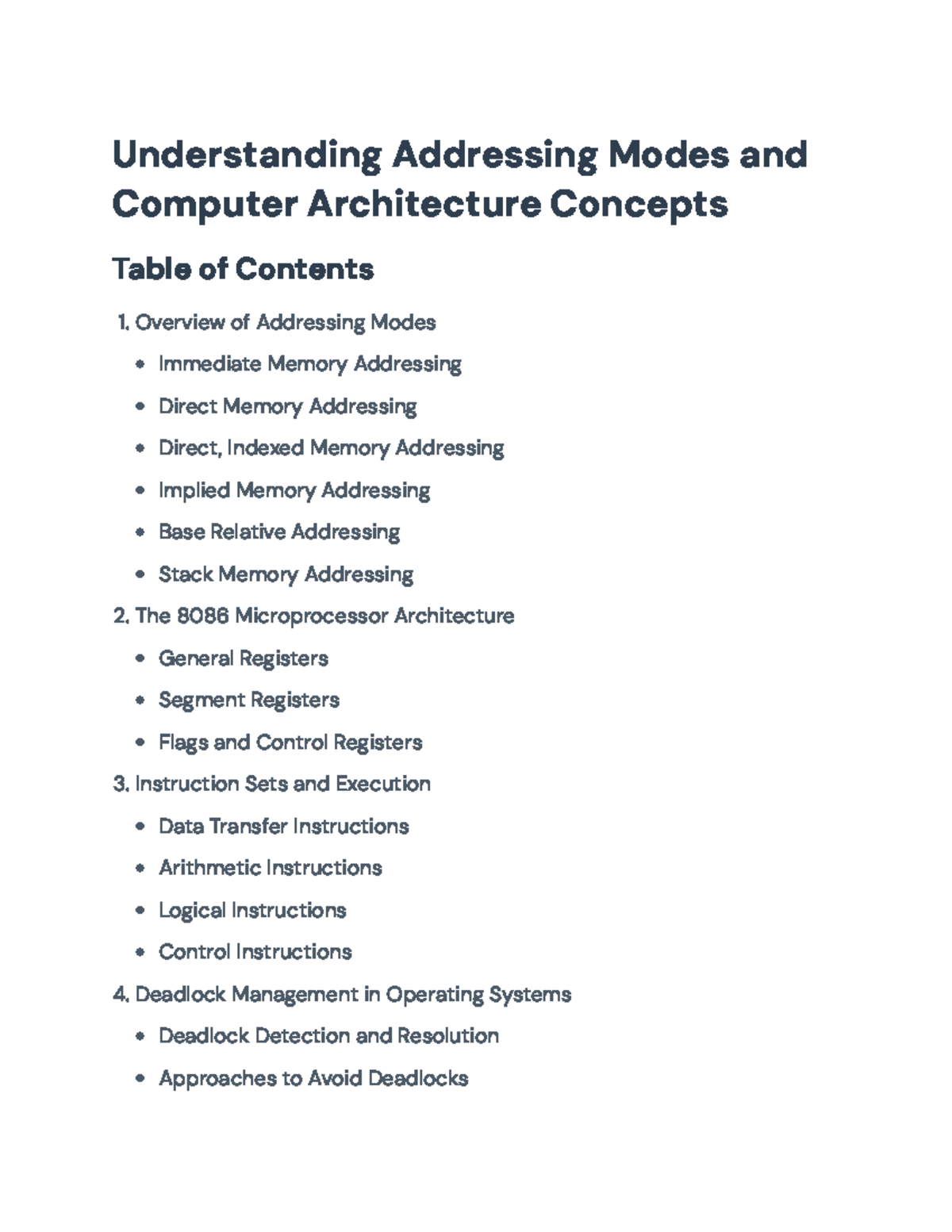 Computer Architecture Concepts - 8086 Microprocessor and OS Overview ...