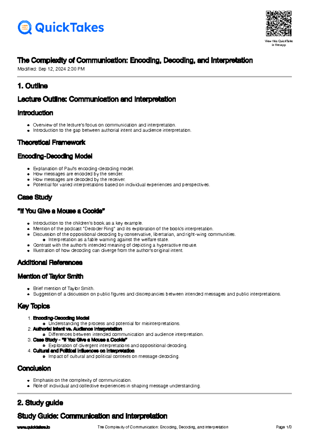 Media 10 - Notes - The Complexity of Communication: Encoding, Decoding ...