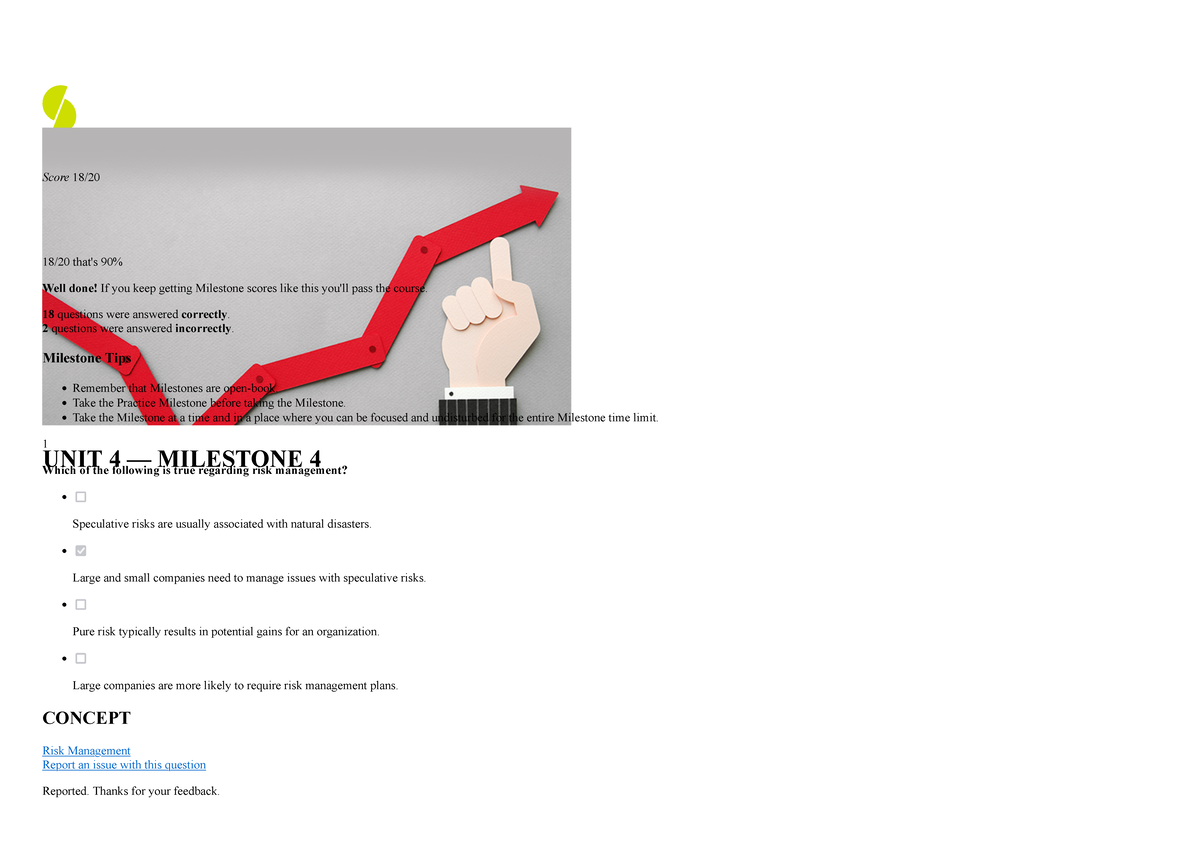 Milestone 4-Sophia -Intro to Business - UNIT 4 — MILESTONE 4 Score 18 ...