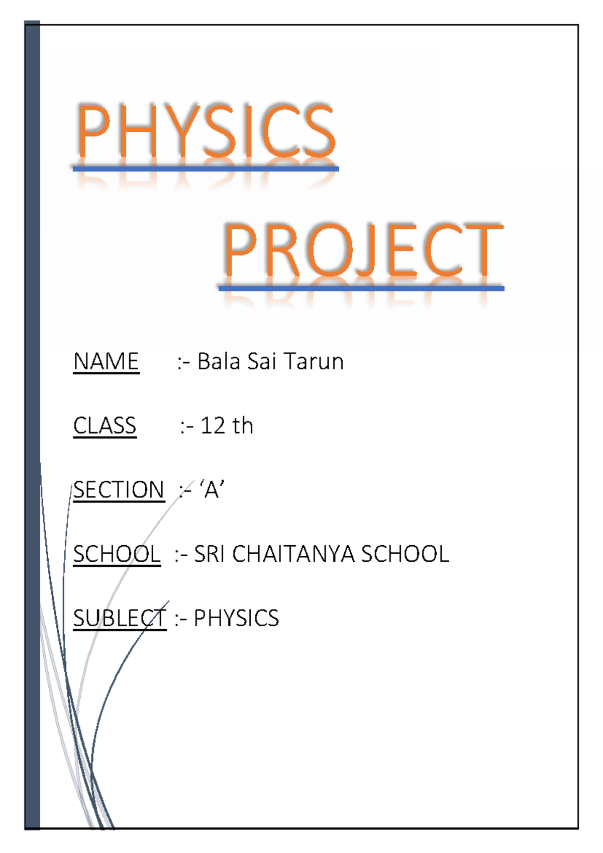 PHYSICS PROJECT: Hooke's Law Verification - Class 12 - Studocu