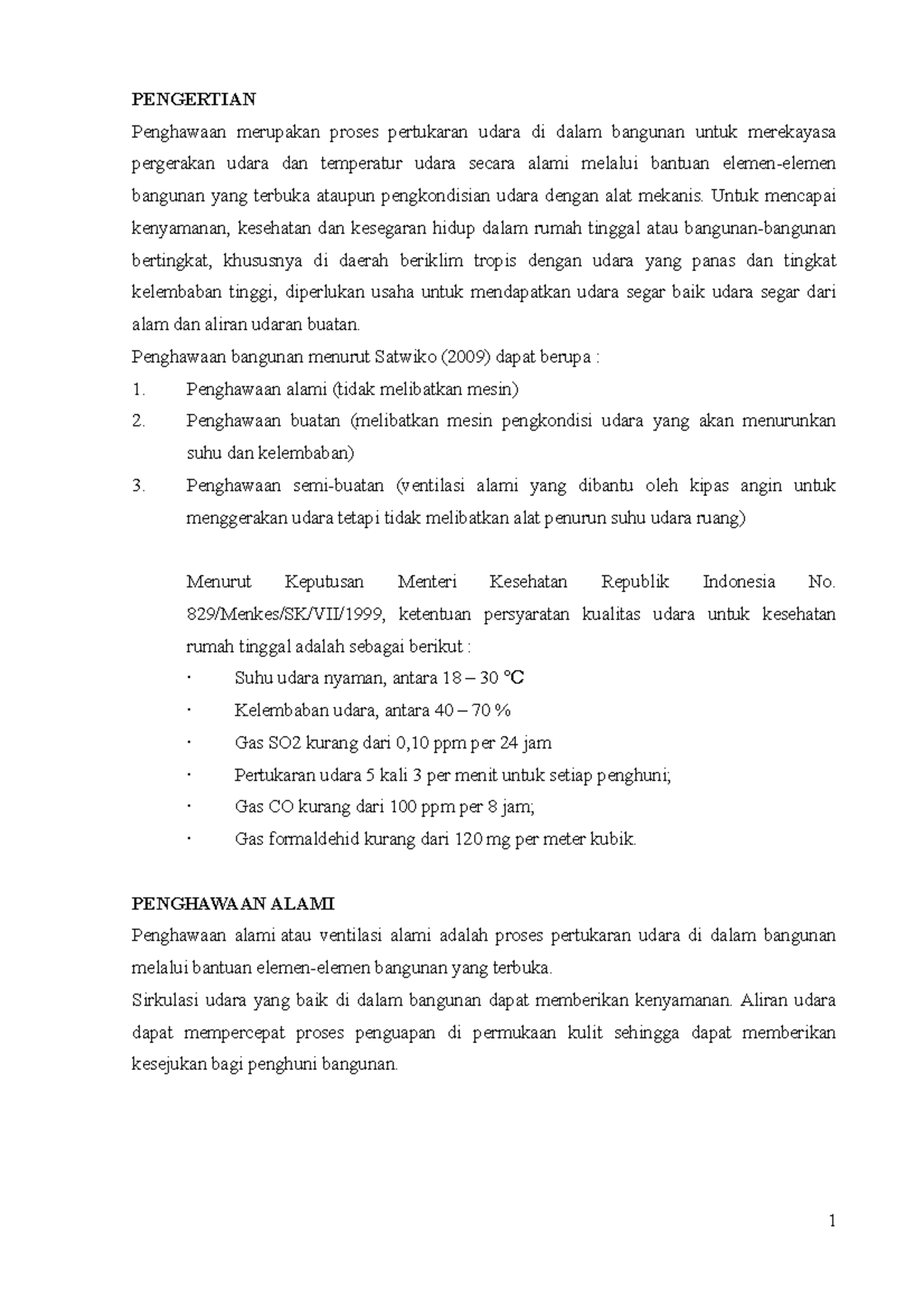 Penghawaan Alami: Konsep dan Strategi Ventilasi Dalam Bangunan - Studocu