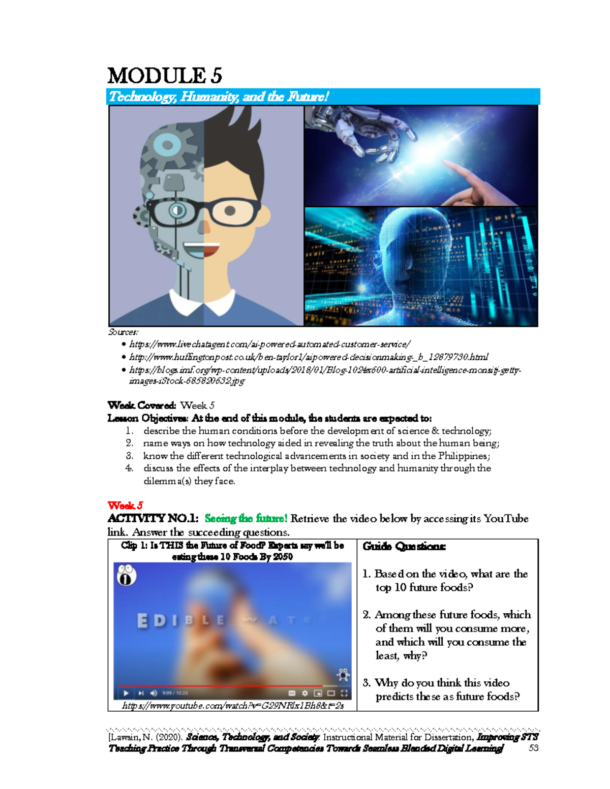 Technology, Humanity, and the Future - Science, Technology, and Society ...