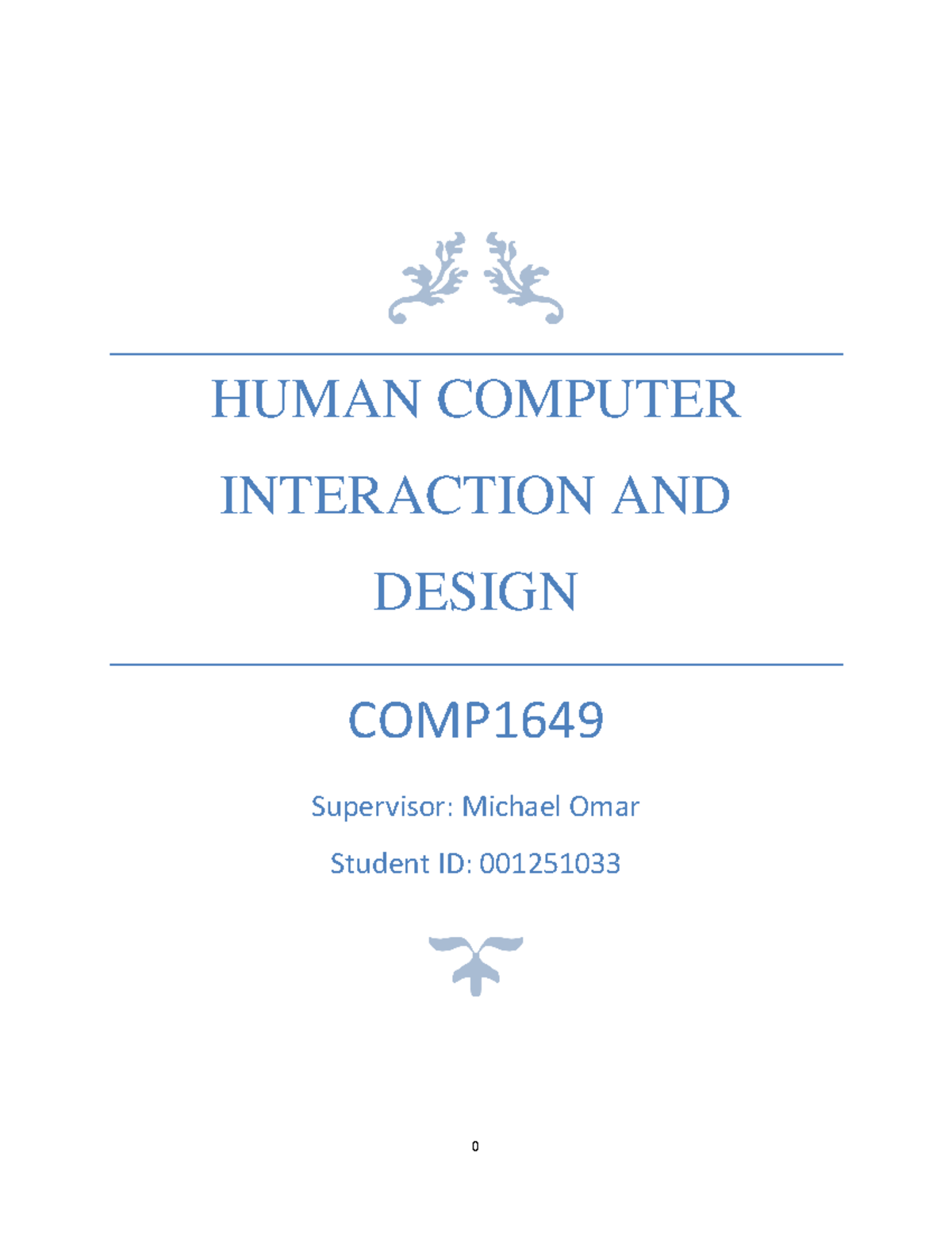 HUMAN COMPUTER INTERACTION DESIGN: COMP1649 Project Report - Studocu