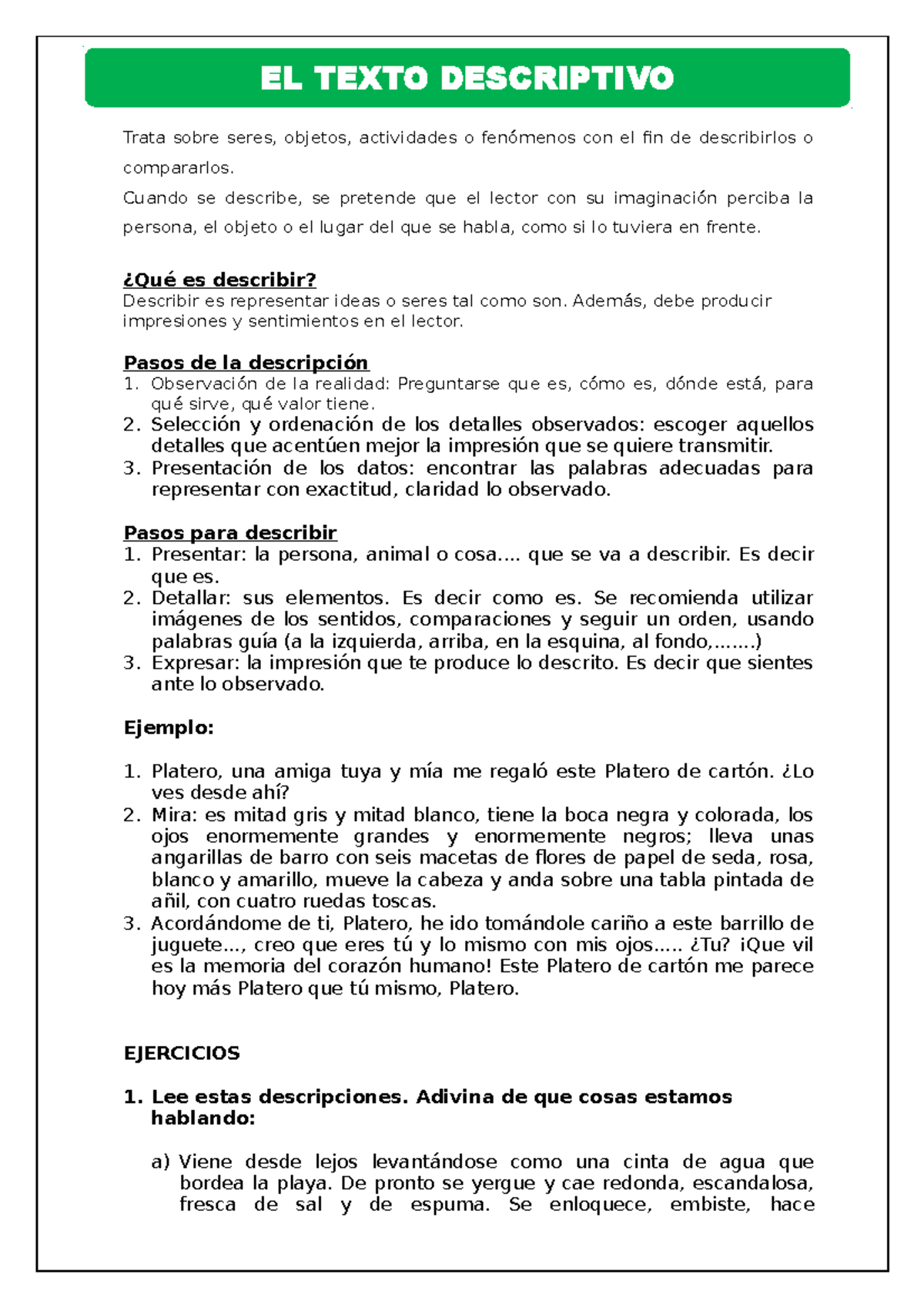 Ejemplo De Ensayo Descriptivo De Escuela Secundaria