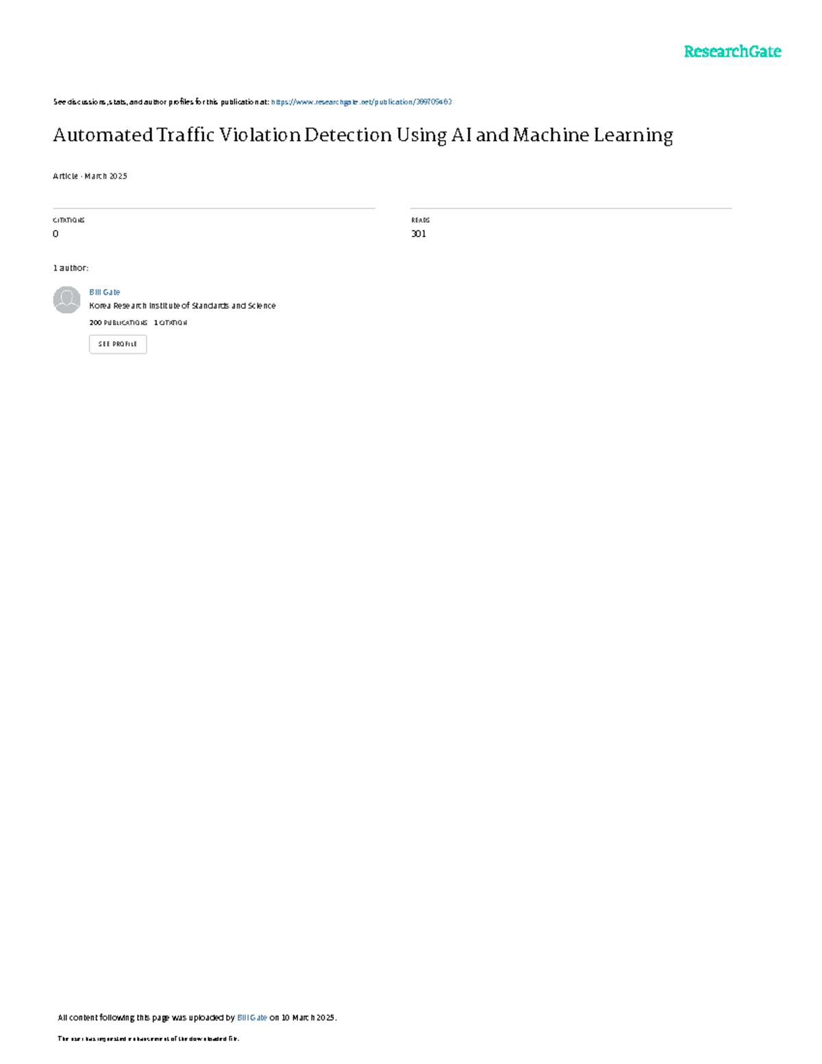 Automated Traffic Violation Detection Using AI & ML - March 2025 - Studocu