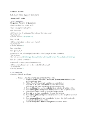 Chapter 12 labs - labsims - Chapter 12 labs Lab 12.5 Manage Mobile devices You are the IT - Studocu