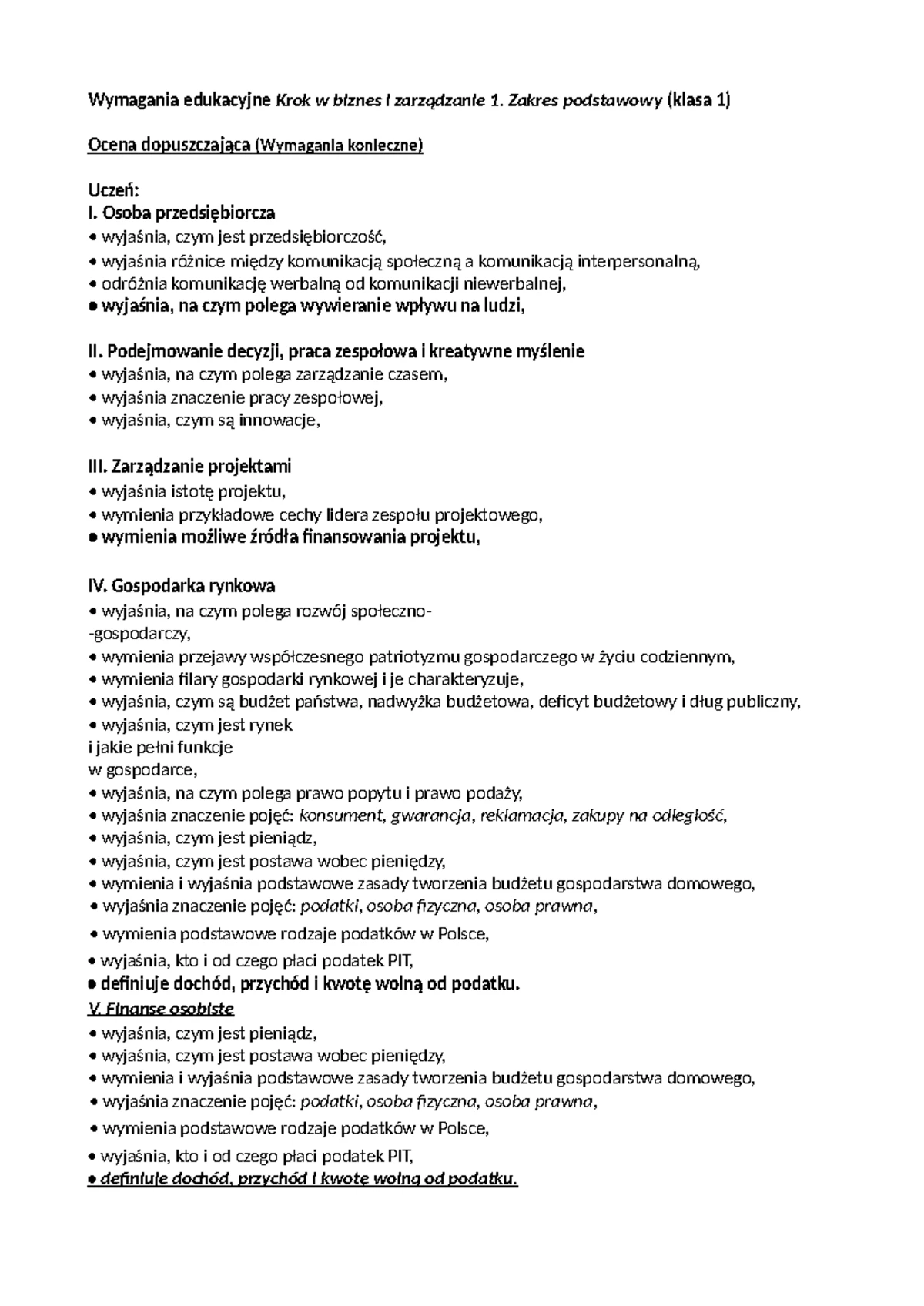 Karty Pracy Ucznia z Biznesu i Zarządzania - Osoba Przedsiębiorcza ...