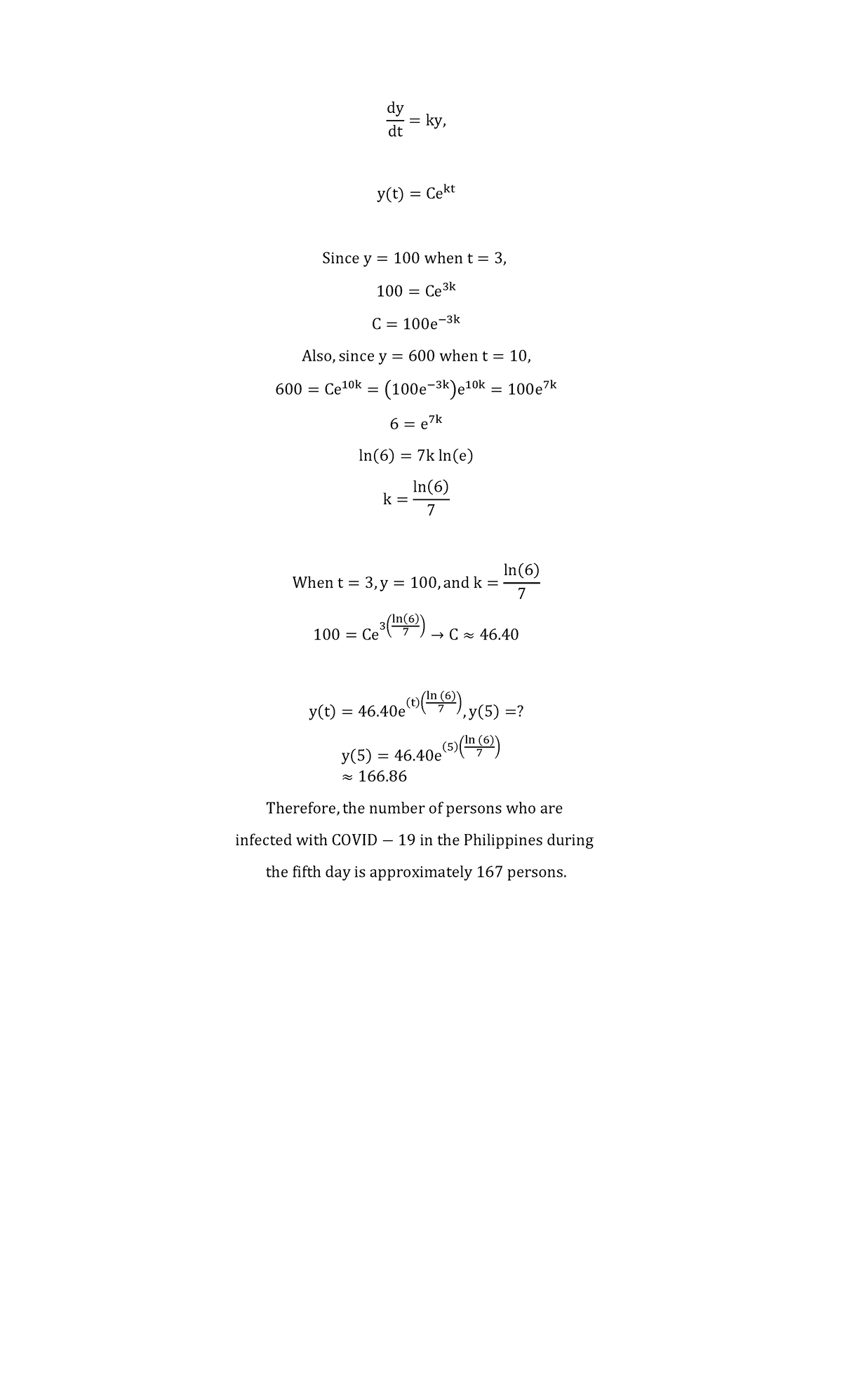 Math 10 Final Project - Script on compound interest video - dy dt = ky ...
