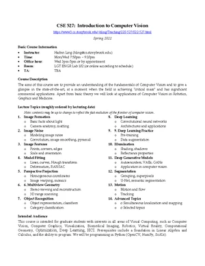 18AI742 Computer Vision Syllabus - Studocu
