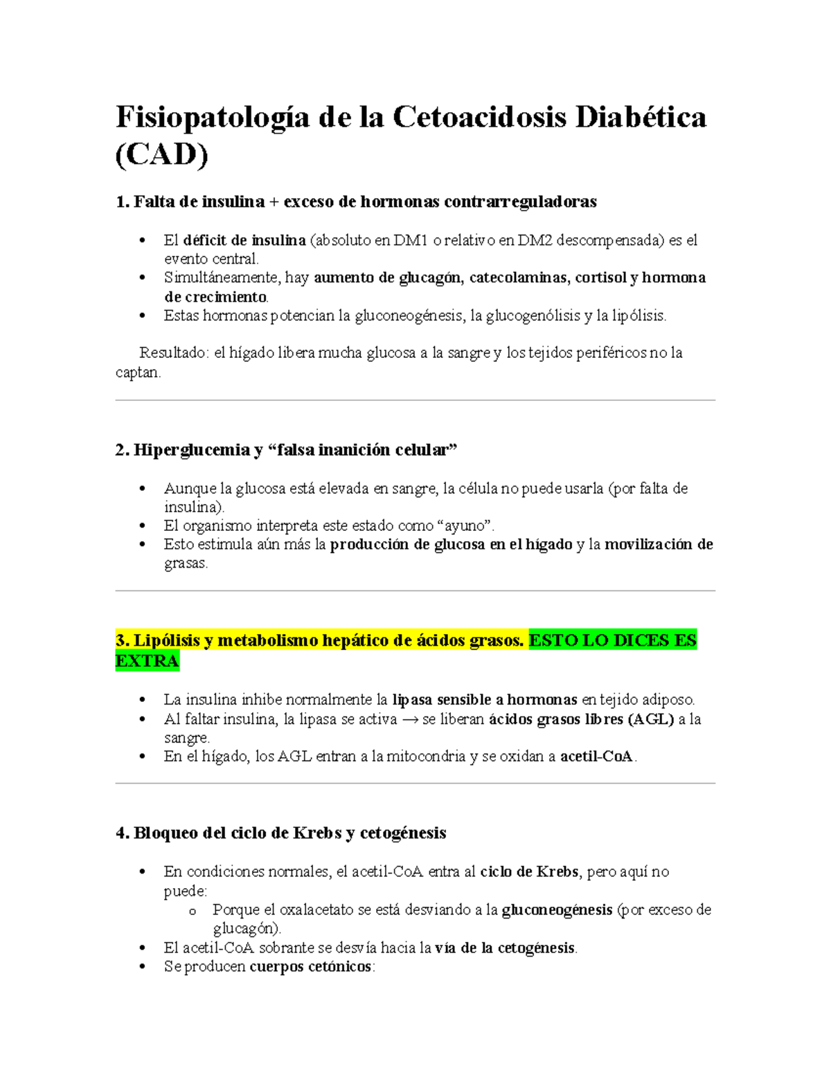 Fisiopatología de la Cetoacidosis Diabética (CAD) - Análisis Completo ...