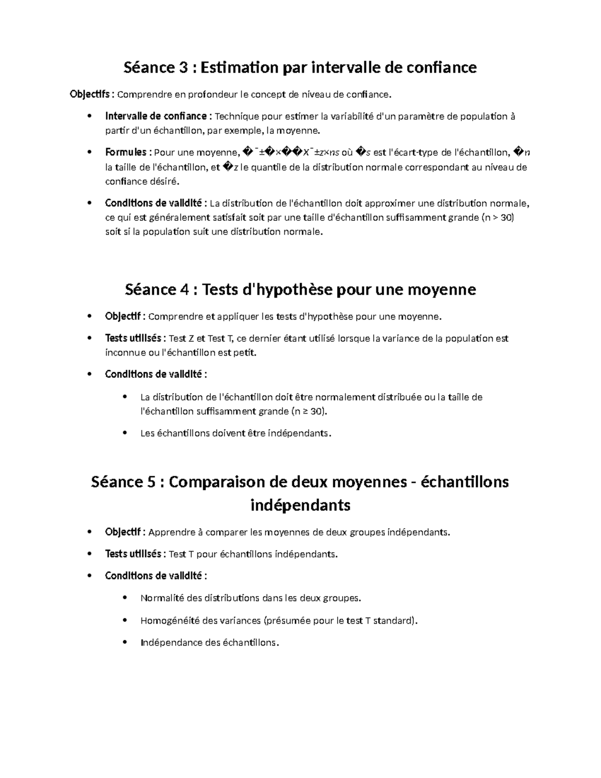 Révision Intervalles de Confiance et Tests d'Hypothèse STAT - Stat ...
