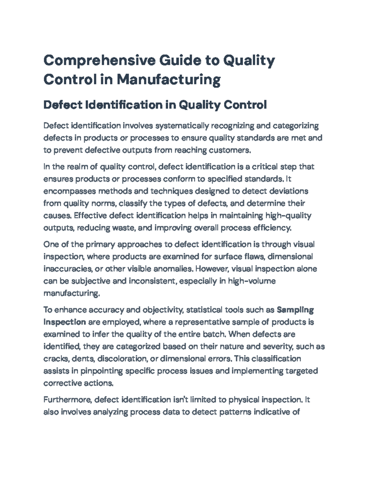 Statistical Process Control (SPC) Methods in Quality Control - Studocu