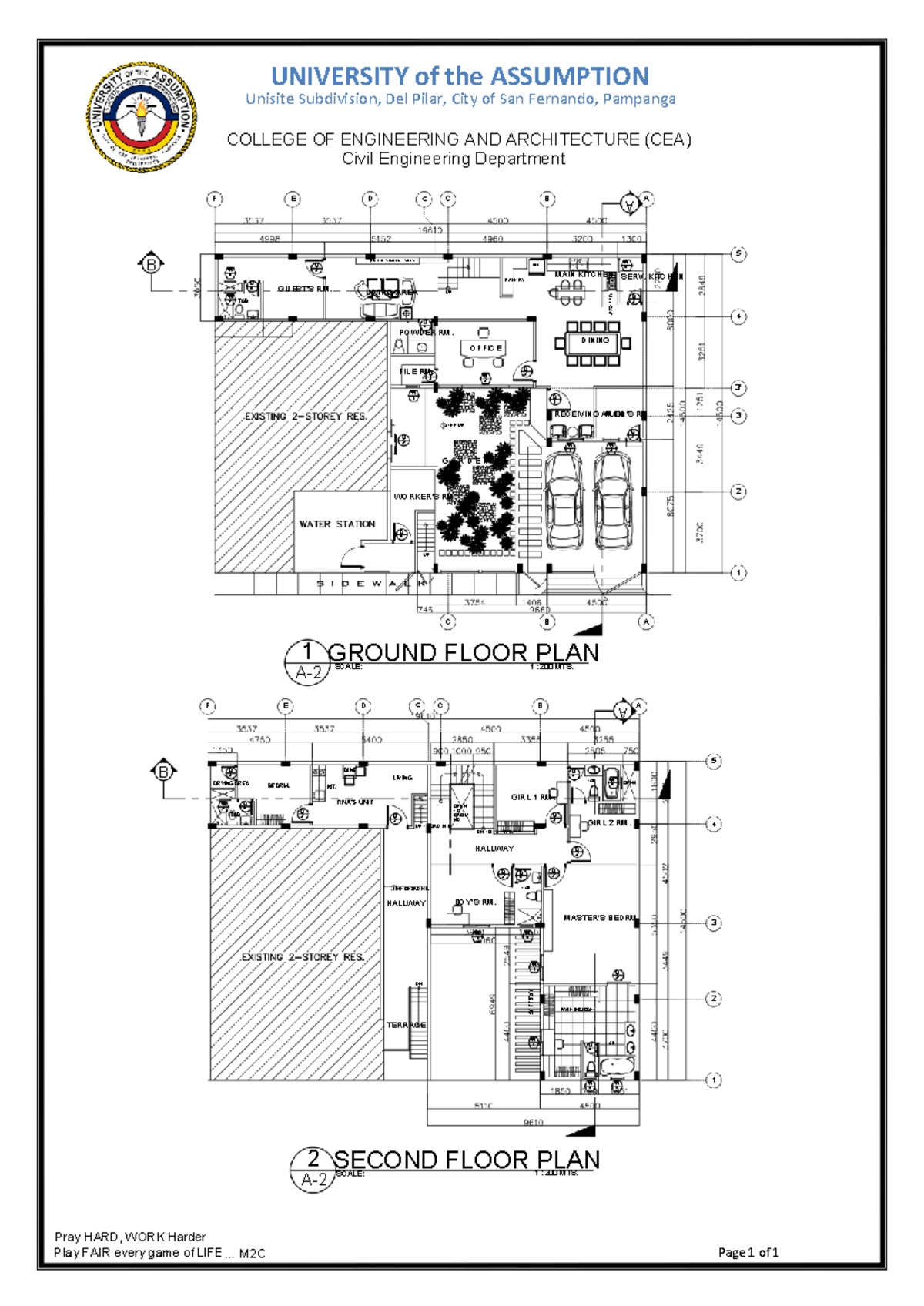 CEA Civil Engineering Architectural Plans: Roof Plan 1:200 MTS. - Studocu