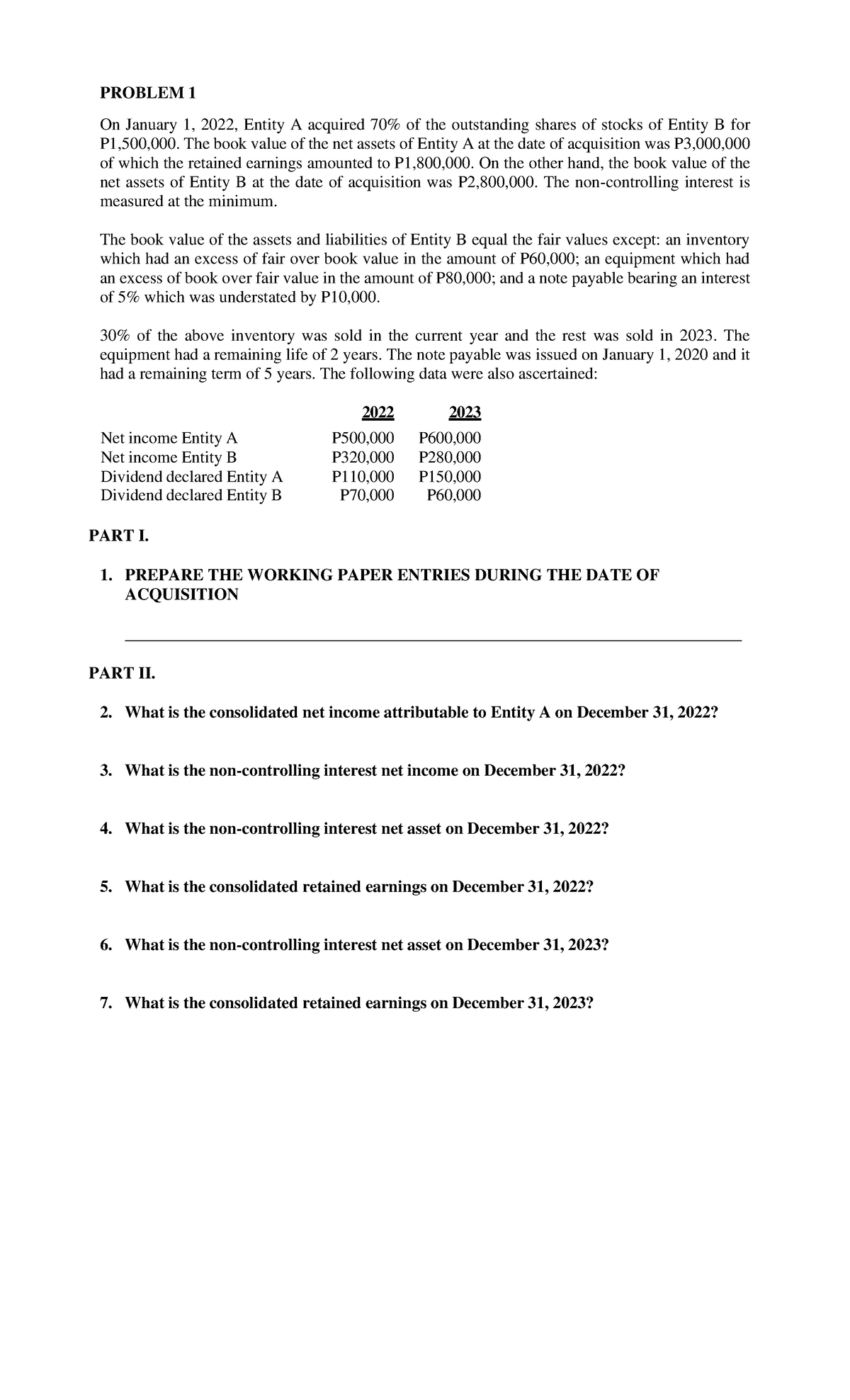 Consolidation in Business Combinations - Case Study Analysis - Studocu