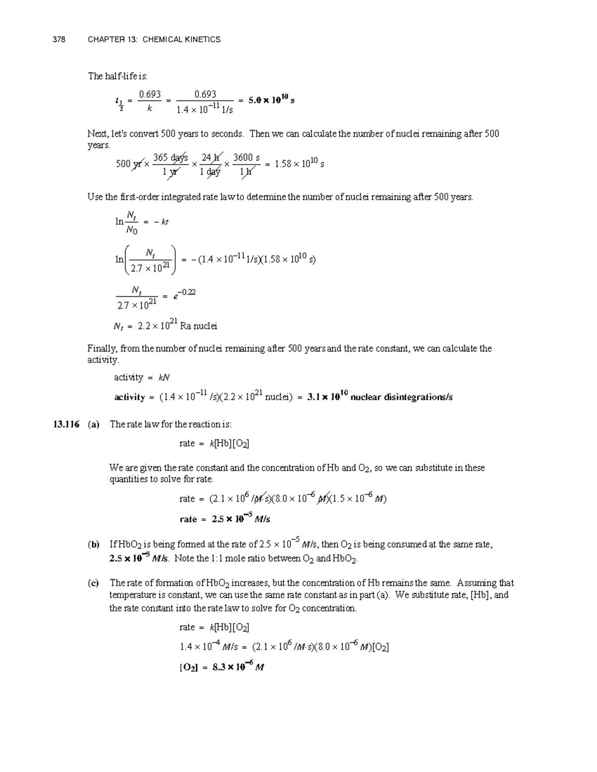378 CHEMISTRY CHAPTER 13: CHEMICAL KINETICS SOLUTIONS - Studocu