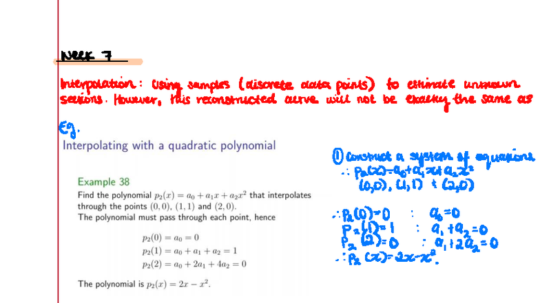 Week 7 Numerical Methods II (2025) Interpolation and Error Analysis ...
