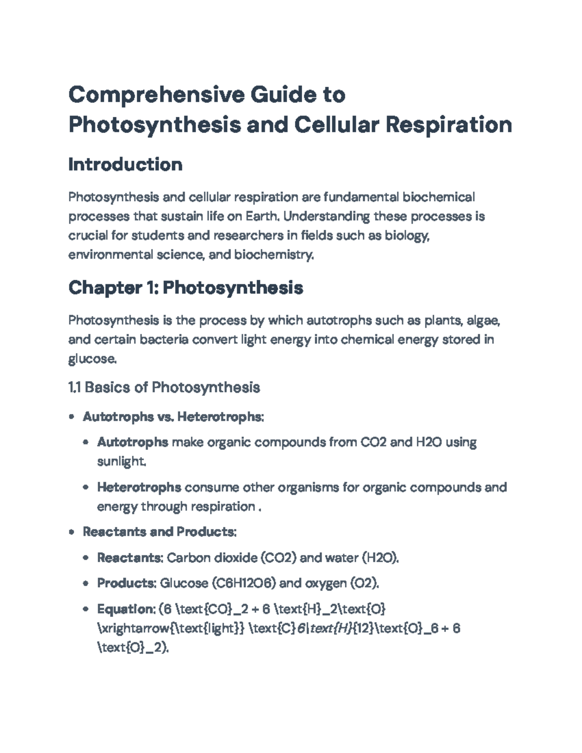 Photosynthesis and Cellular Respiration: A Comprehensive Guide ...