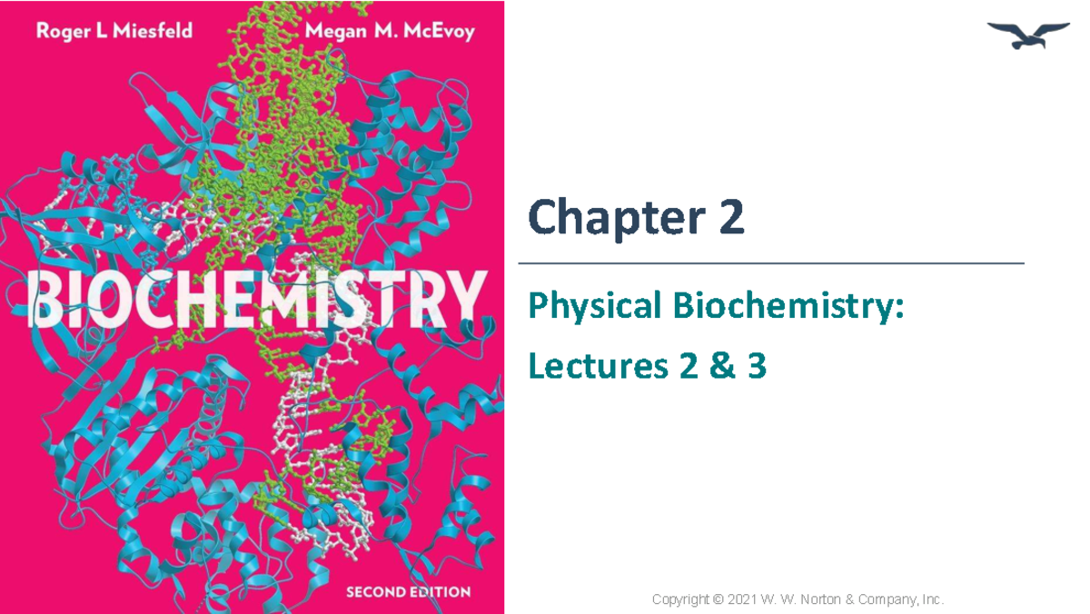 BIOC2300 Chapter 2: Physical Biochemistry Lecture Notes - Studocu