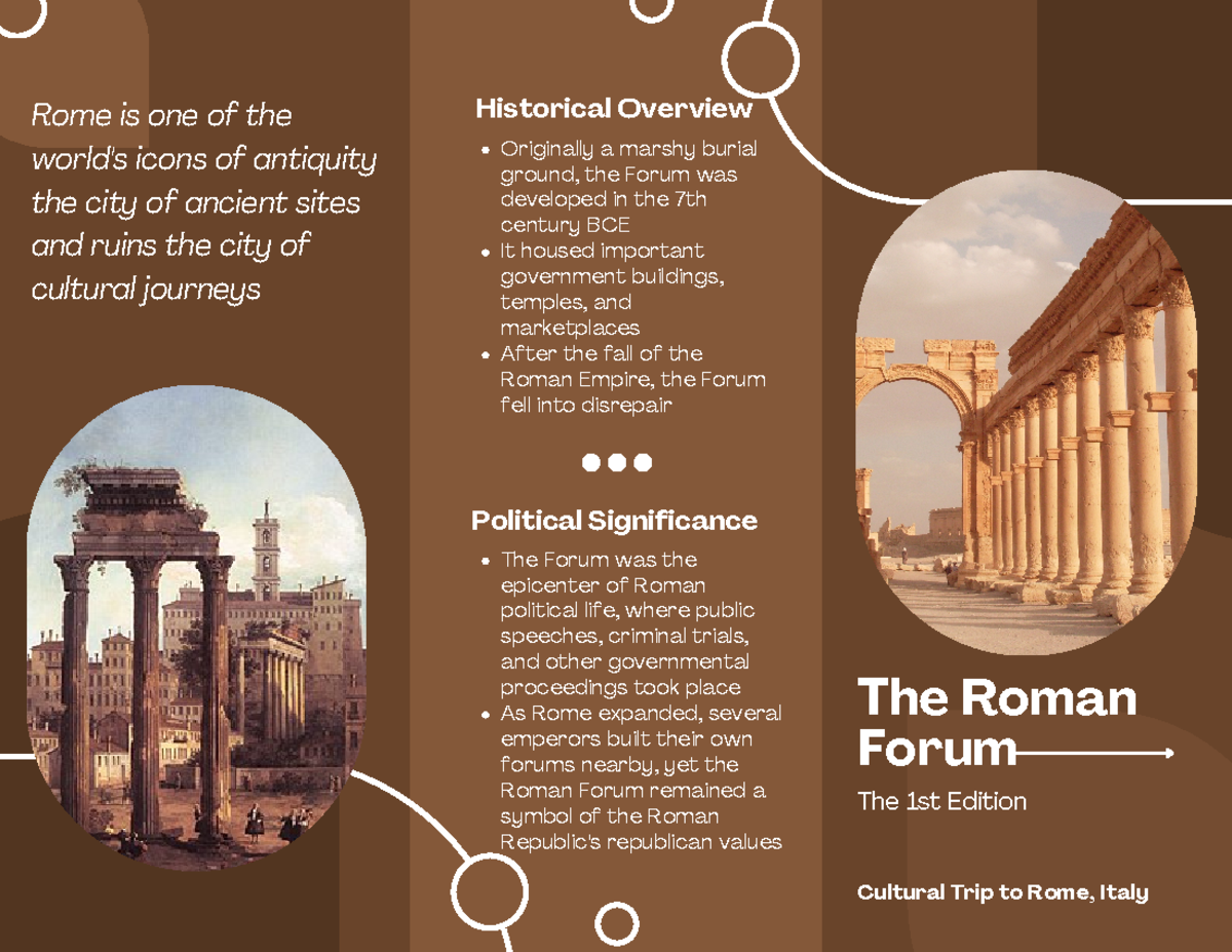 Brown Creative World City Tour Trifold Brochure - The Roman Forum Rome ...