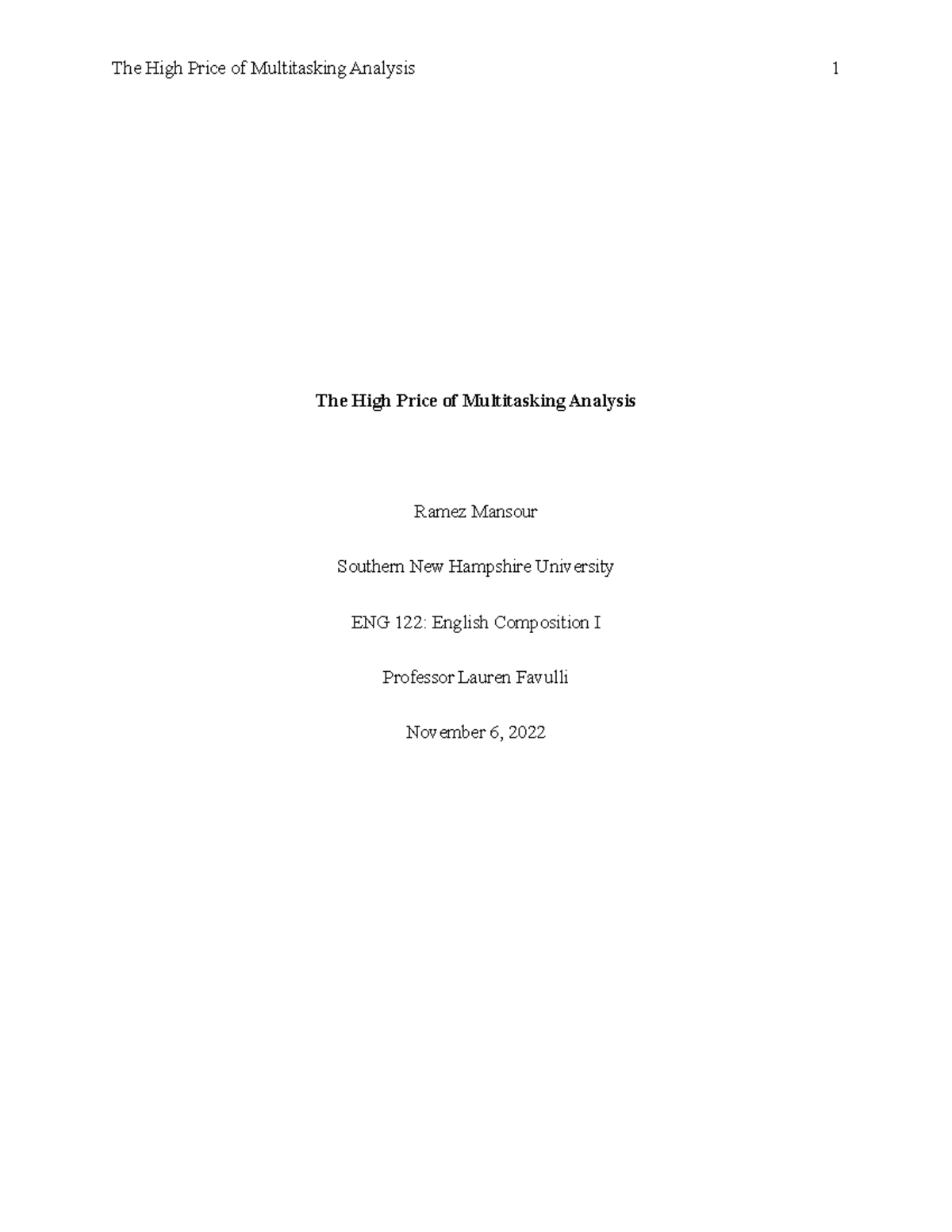 High Price of Multitasking Analysis - Willingham highlights the dangers ...