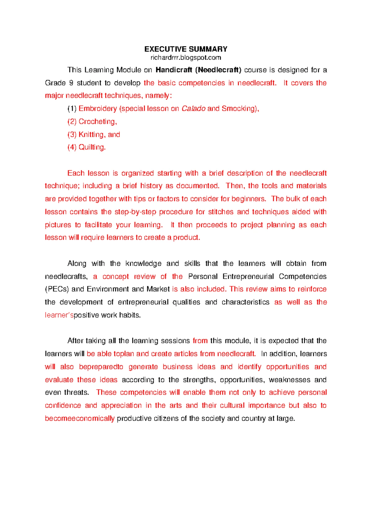 BOW Q1 TLE-9 - BOW in TLE-FFP 9 - Department of Education Region I ...
