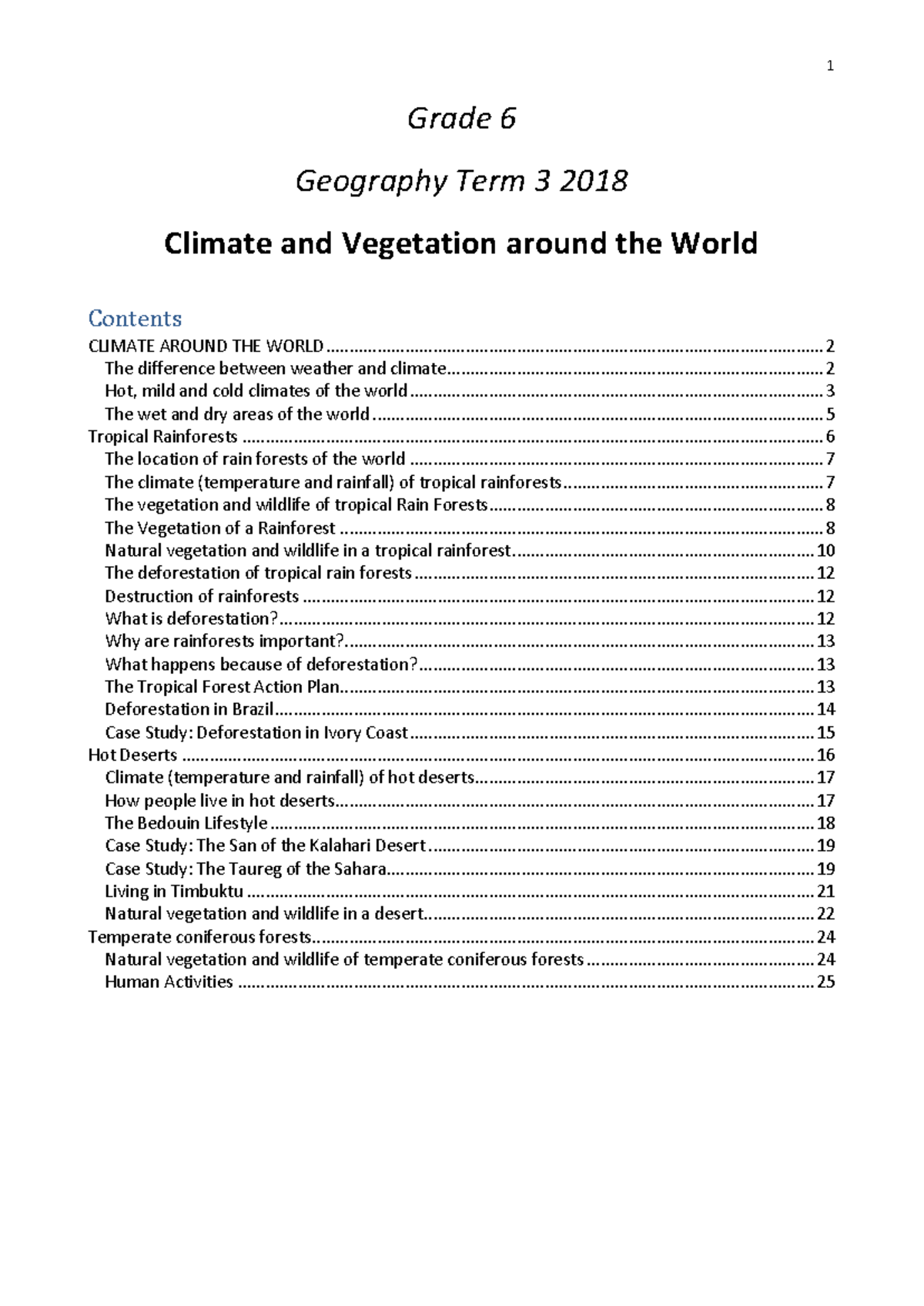 Grd-6-Geog-T3-2020 - notes - Climate and Vegetation around the World ...