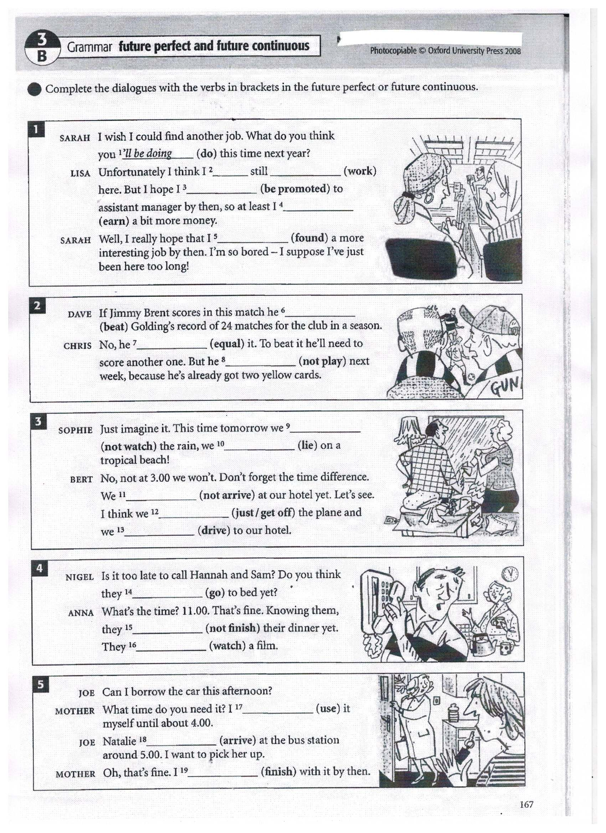 Future Perfect and Future Continuous Exercises B (2008) - Studocu