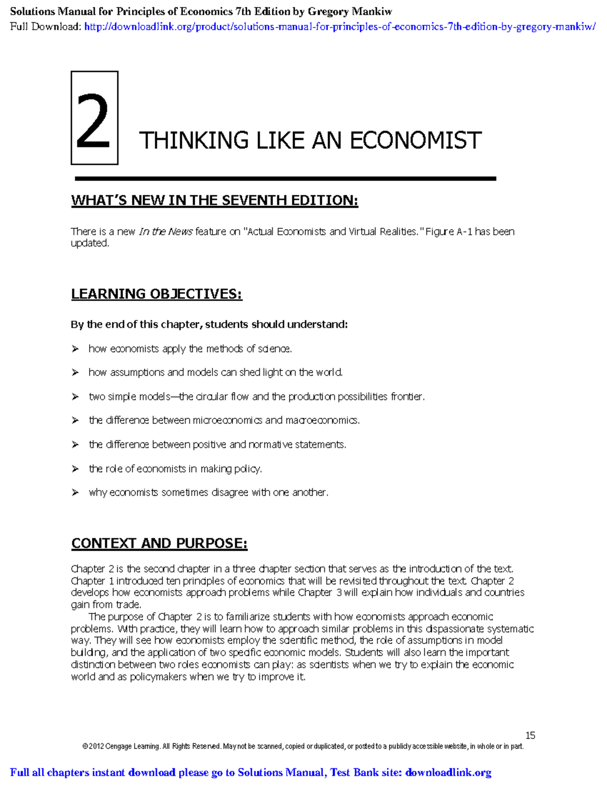 Solutions Manual: Principles of Economics 7th Ed. by Mankiw - Chapter 2 ...