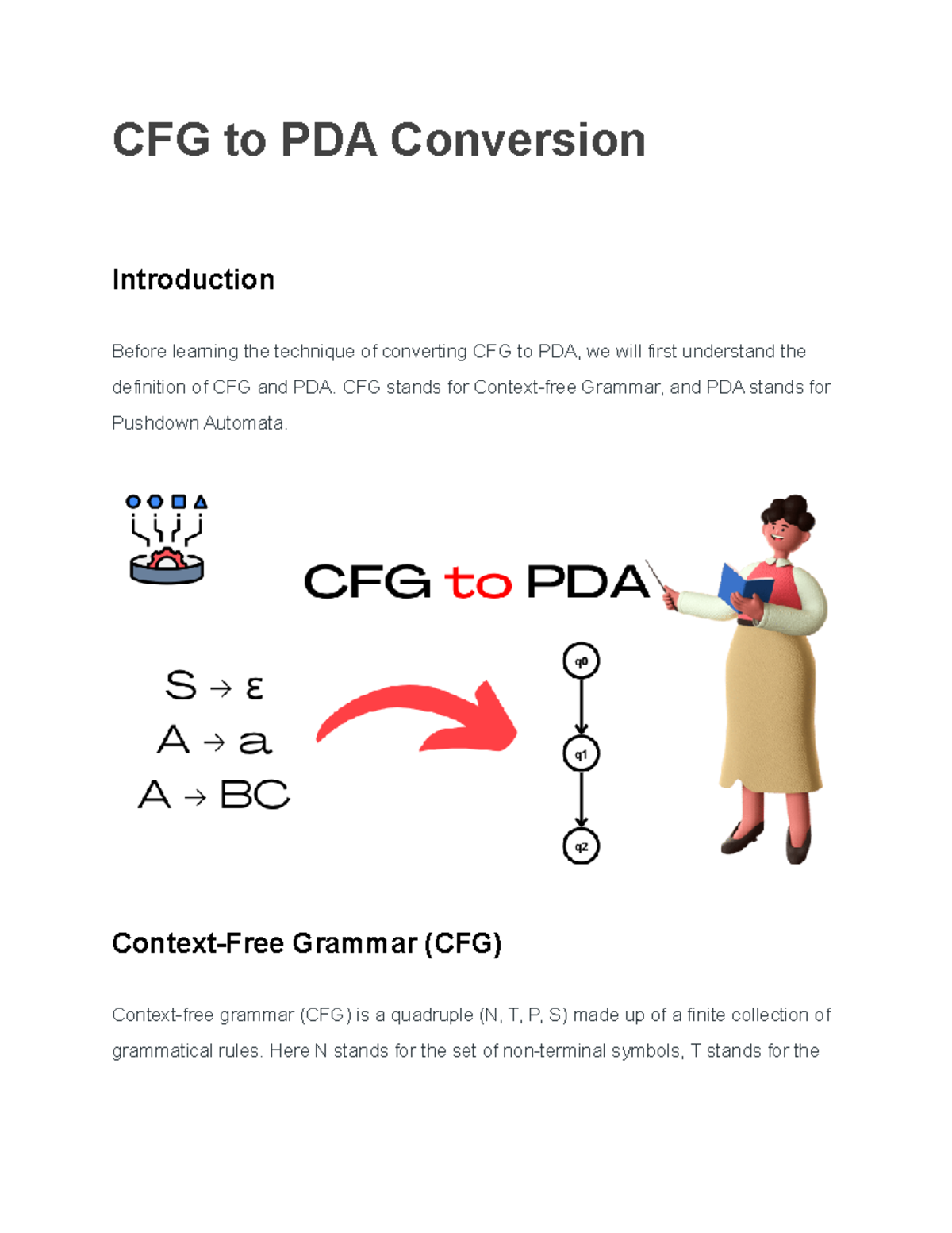 CFG to PDA Conversion – Question Bank 4 (Part 08) - Studocu