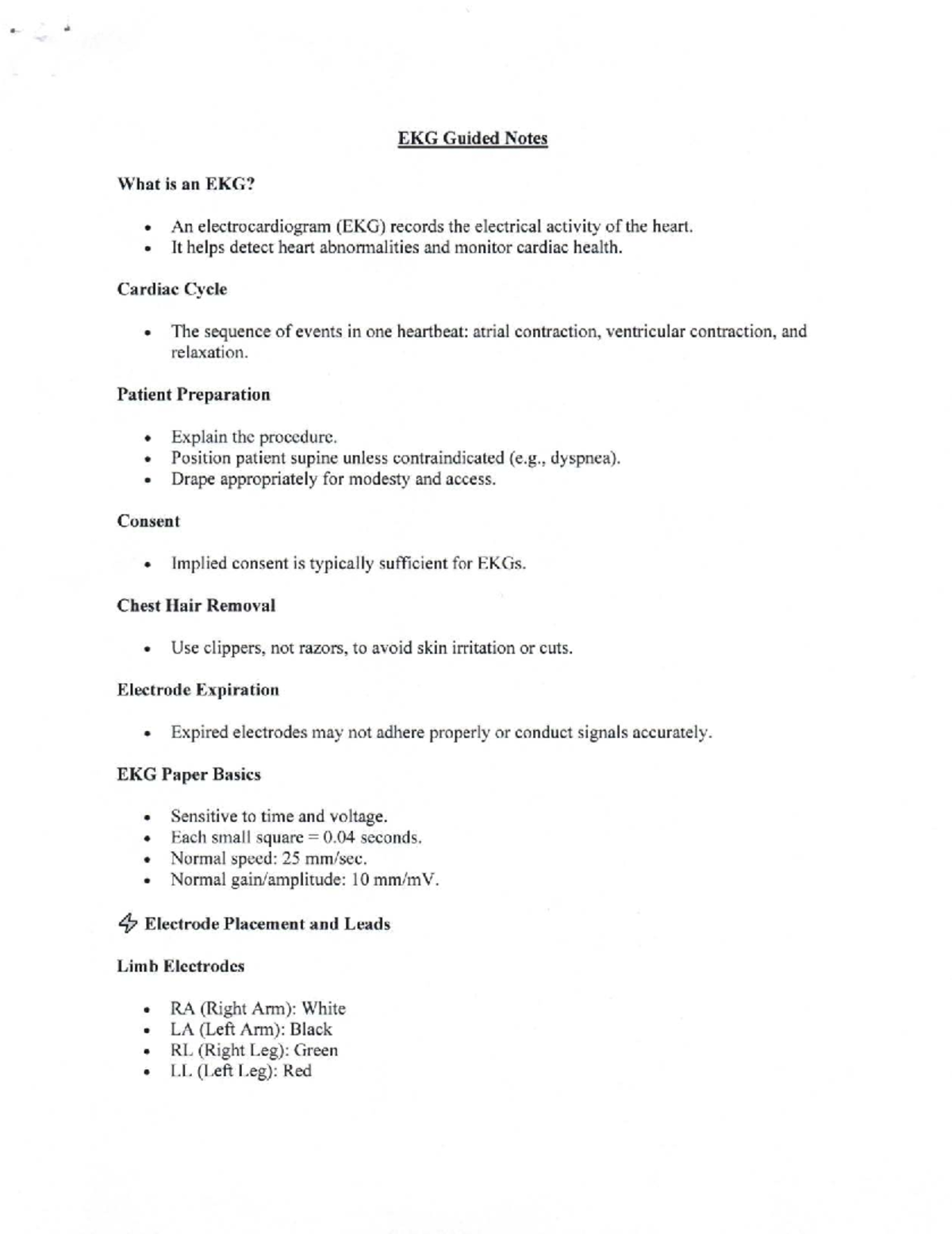 EKG Guided Notes: Understanding Cardiac Monitoring Procedures - Studocu