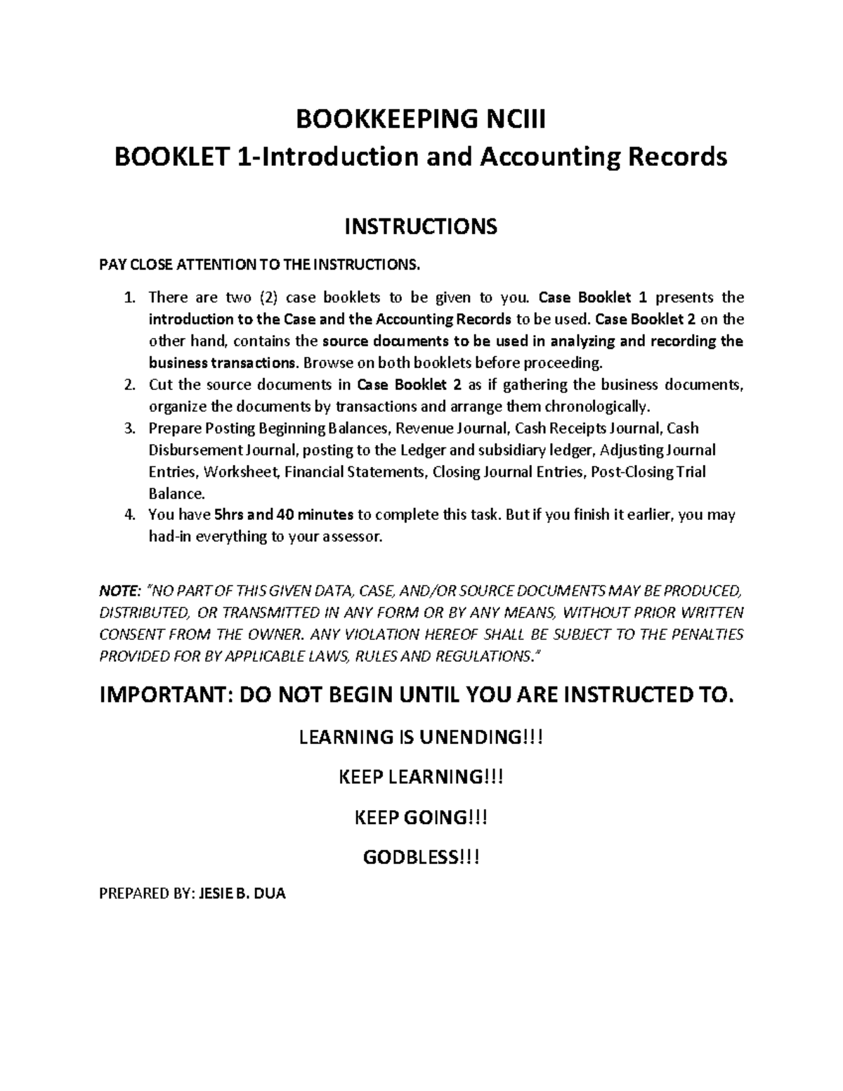 BOOKKEEPING NCIII: Partnership Case Study & Accounting Records Guide ...