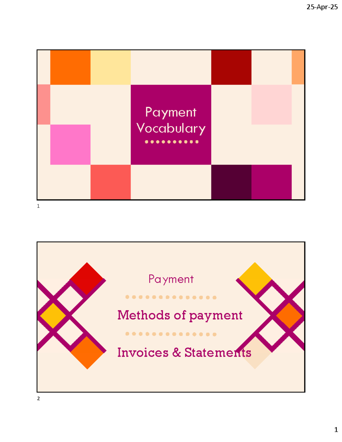 Ch8 Payment Vocabulary: Methods, Invoices, and Statements Explained ...