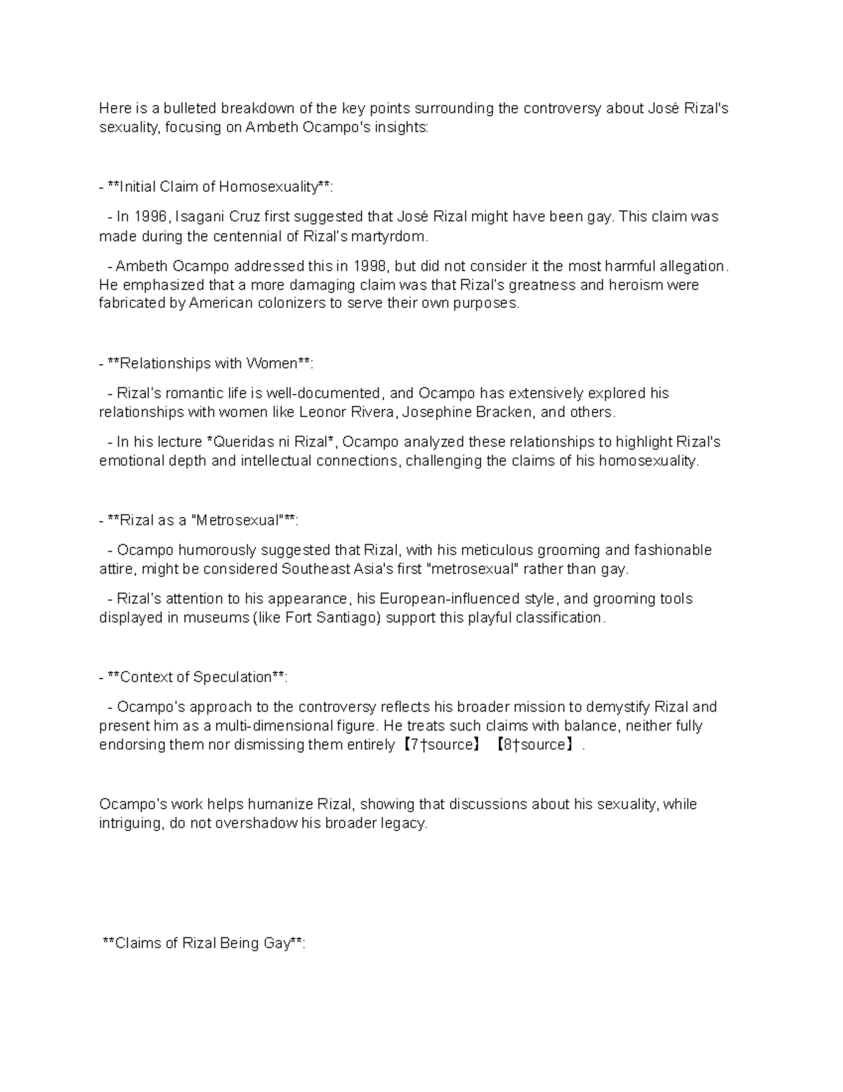 Ambeth Ocampo's Insights on José Rizal's Sexuality: A Review - Studocu