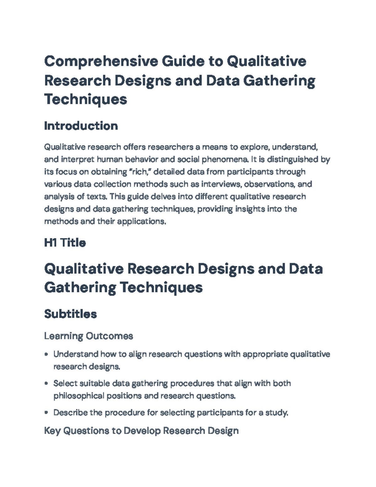 Qualitative Research Designs & Data Gathering Techniques Guide - Comprehensive Guide to ...