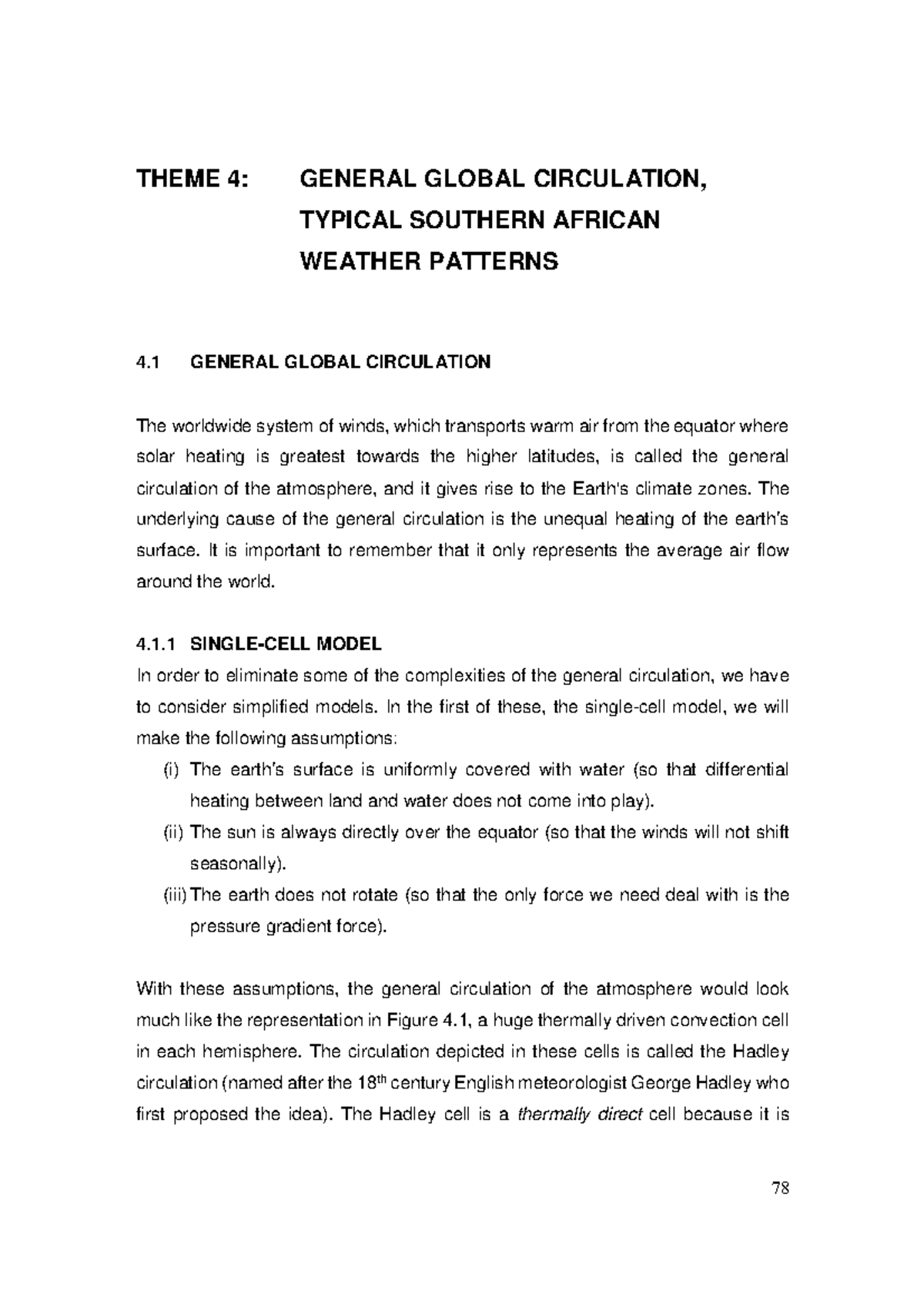 Theme 4: Global Circulation & Southern African Weather Patterns Notes ...