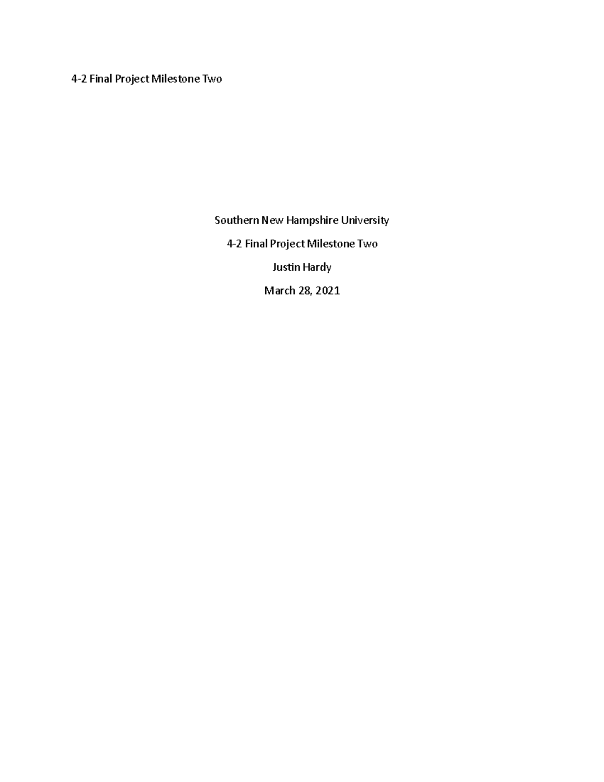 4-2 Final Project - Southern New Hampshire University 4-2 Final Project ...