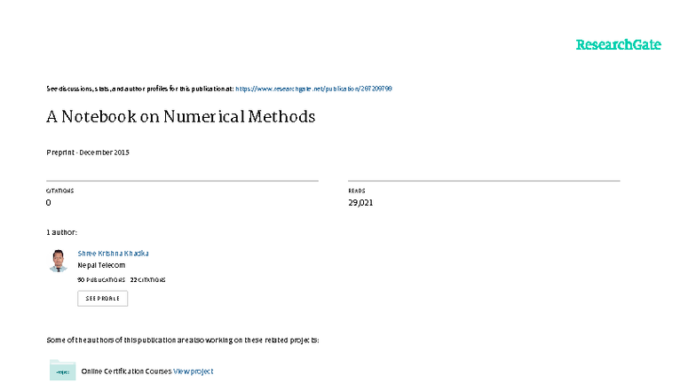 Numerical Methods Notebook for Computer Engineering (NM 101) - Studocu