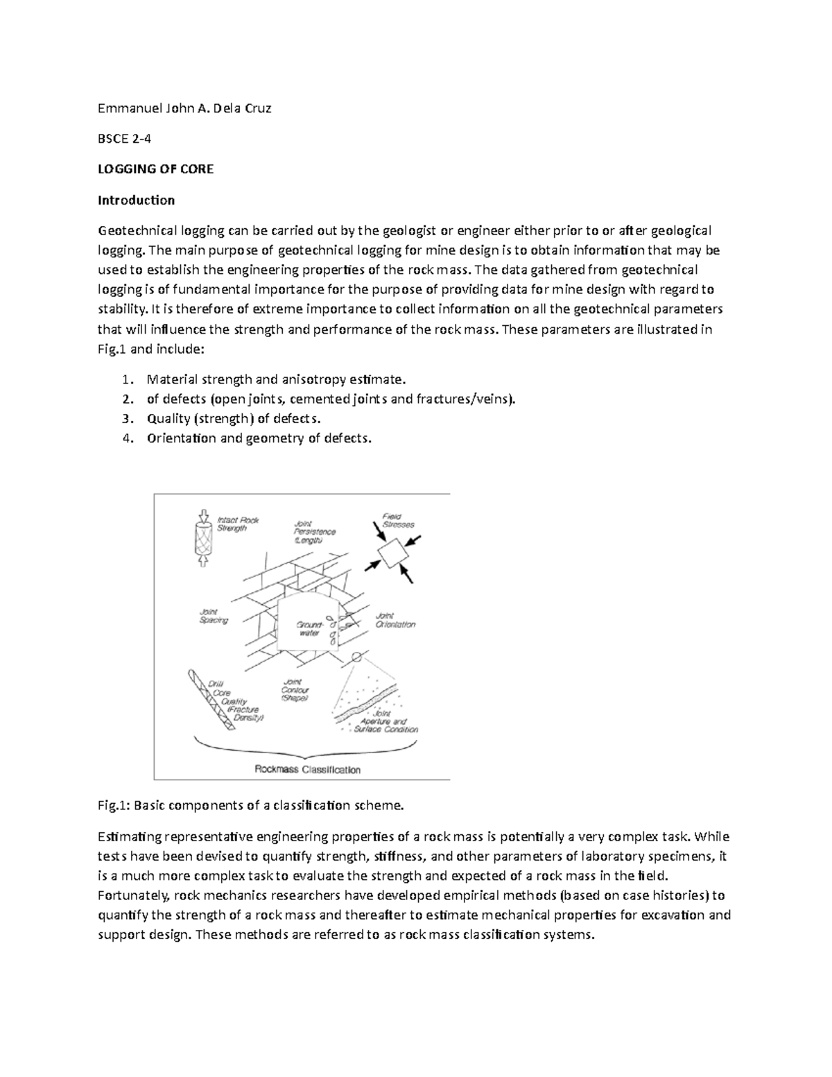 Logging of Cores - Lecture Notes 6 (BSCE 2) - Studocu