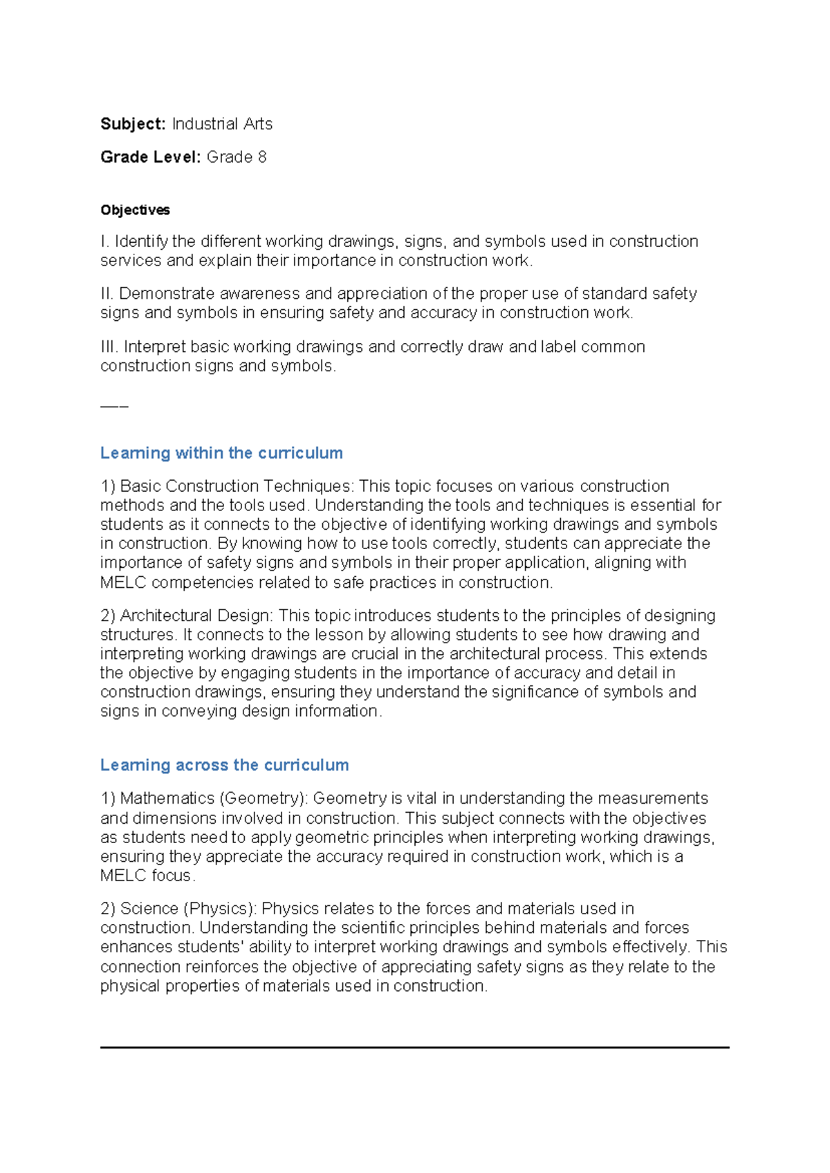 Industrial Arts 8: Understanding Construction Signs & Symbols Lesson ...