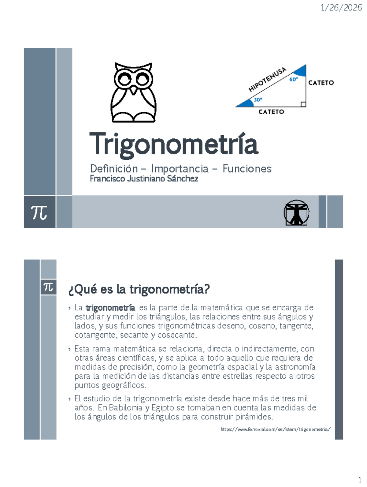 Introducción a la Trigonometría: Definición y Aplicaciones FJS - Studocu