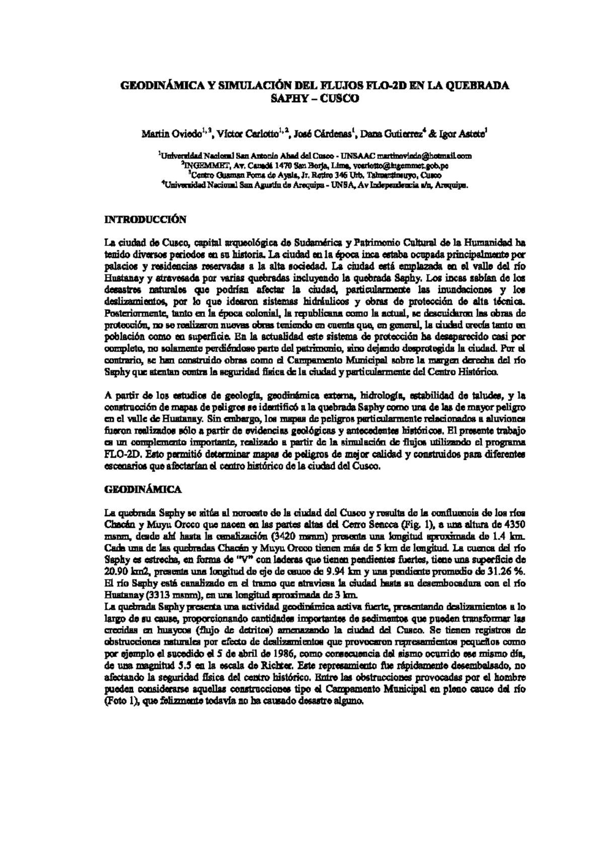 Simulación 2D Saphy: Análisis de Vulnerabilidad Hidráulica y ...