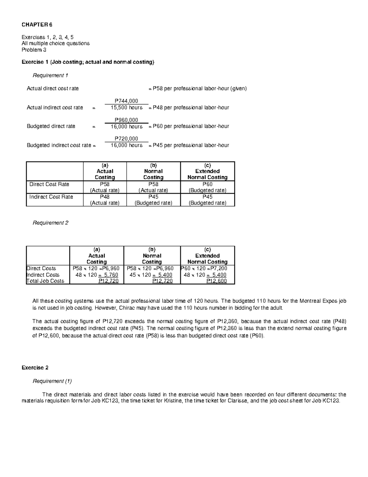 Chapter 6 Answer Key: Job Costing & Overhead Application Solutions ...