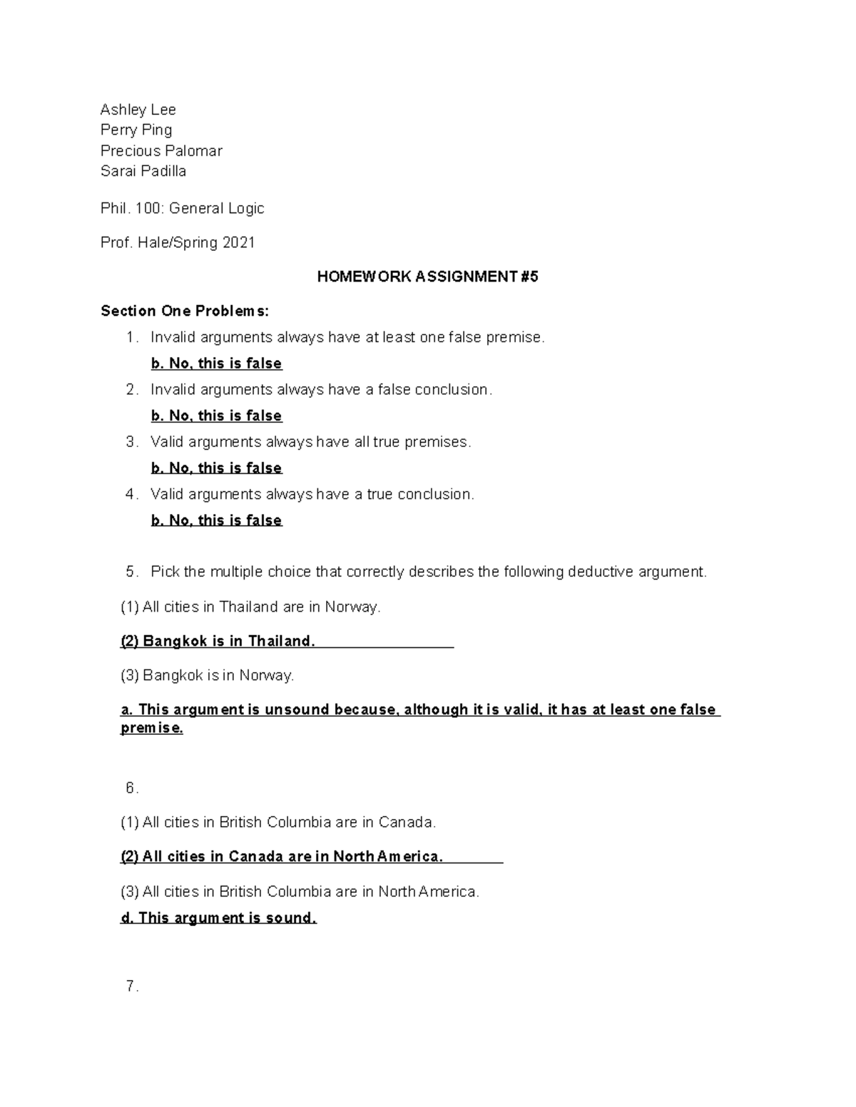 Phil100 Homework Assignment 5: Logic and Validity Insights - Studocu