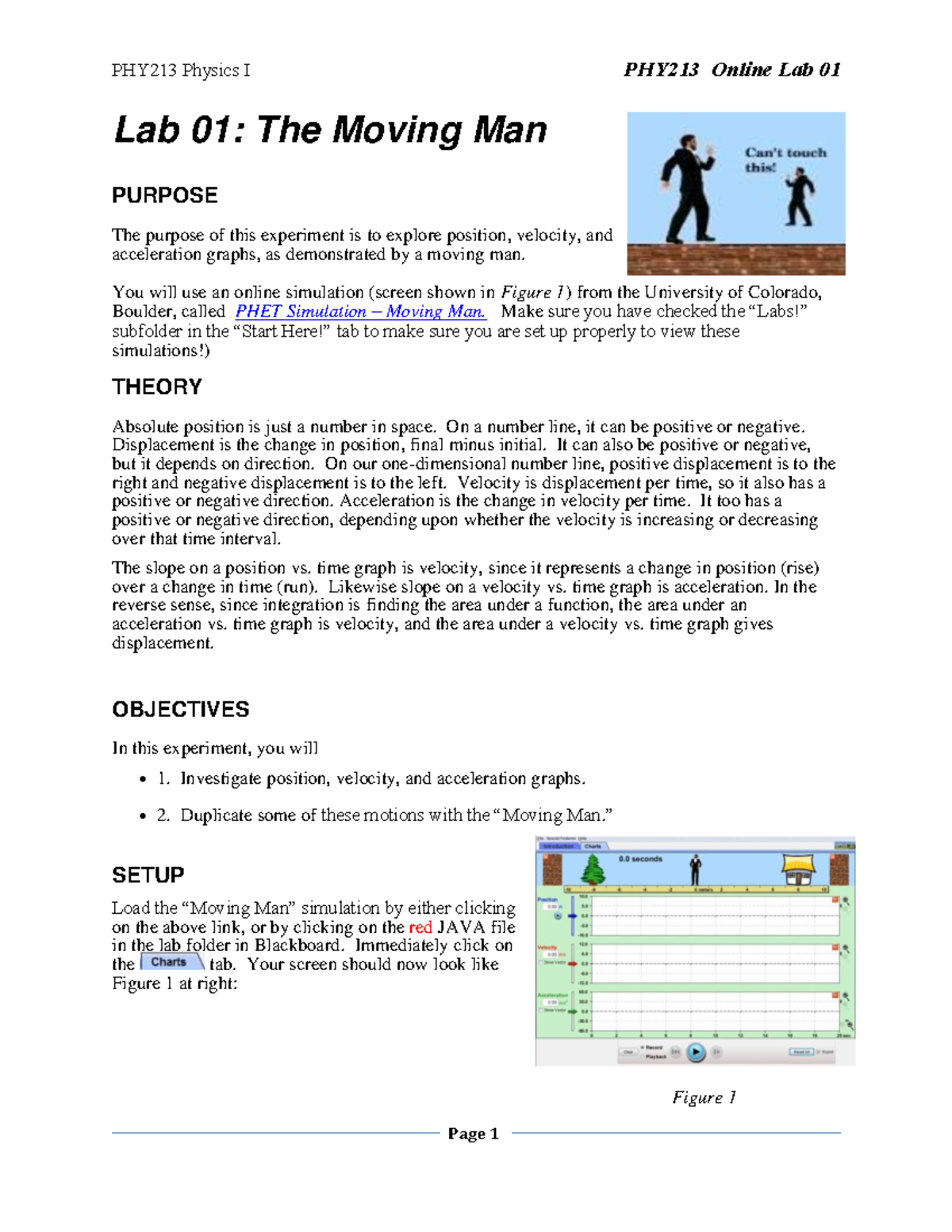PHY213 Lab 01: Exploring Position, Velocity, and Acceleration Graphs - Studocu