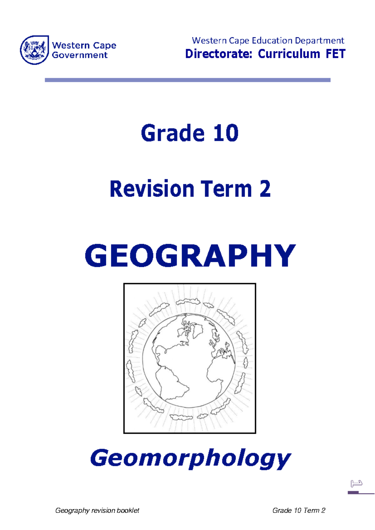 Grade 10 Geography Revision Notes - Term 2: Geomorphology - Studocu